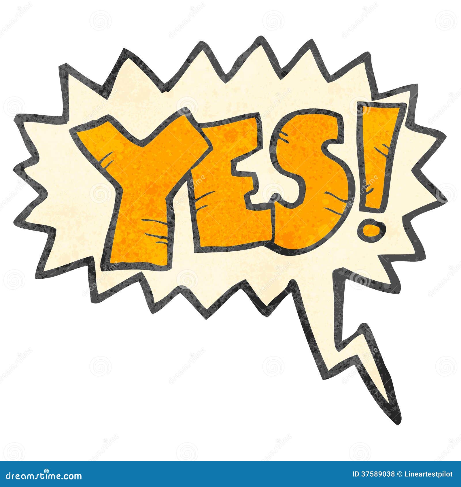 Retro Cartoon Comic Book Yes Shout Stock Vector - Illustration of sign ...