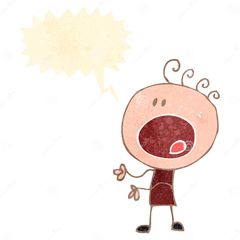 Retro Cartoon Complaining Boy Stock Vector - Illustration of colorful ...