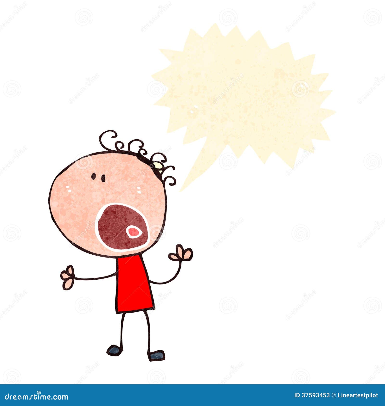 Retro Cartoon Complaining Doodle Boy Stock Vector - Illustration of ...
