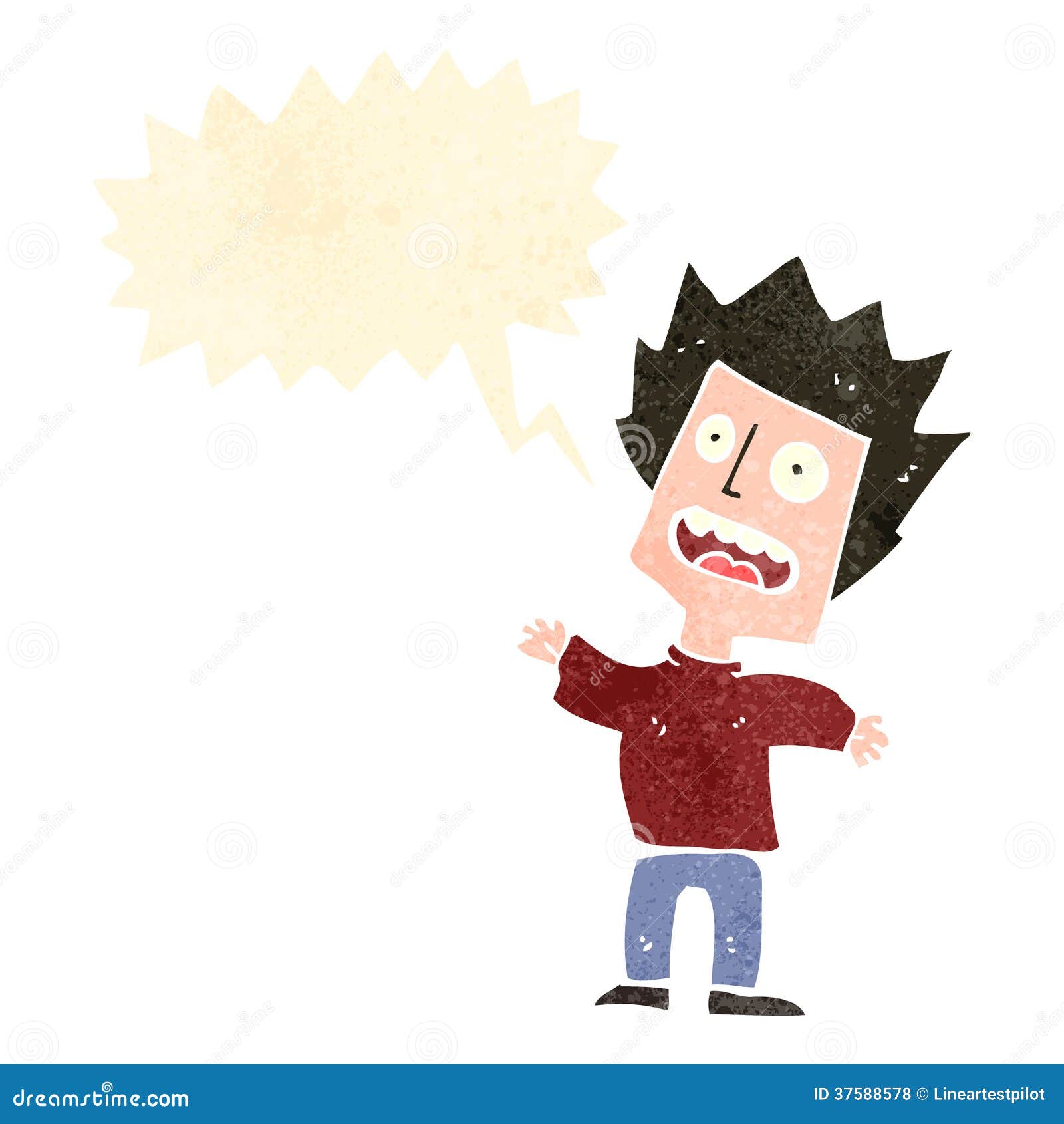 Retro Cartoon Complaining Person Stock Illustration - Illustration of ...