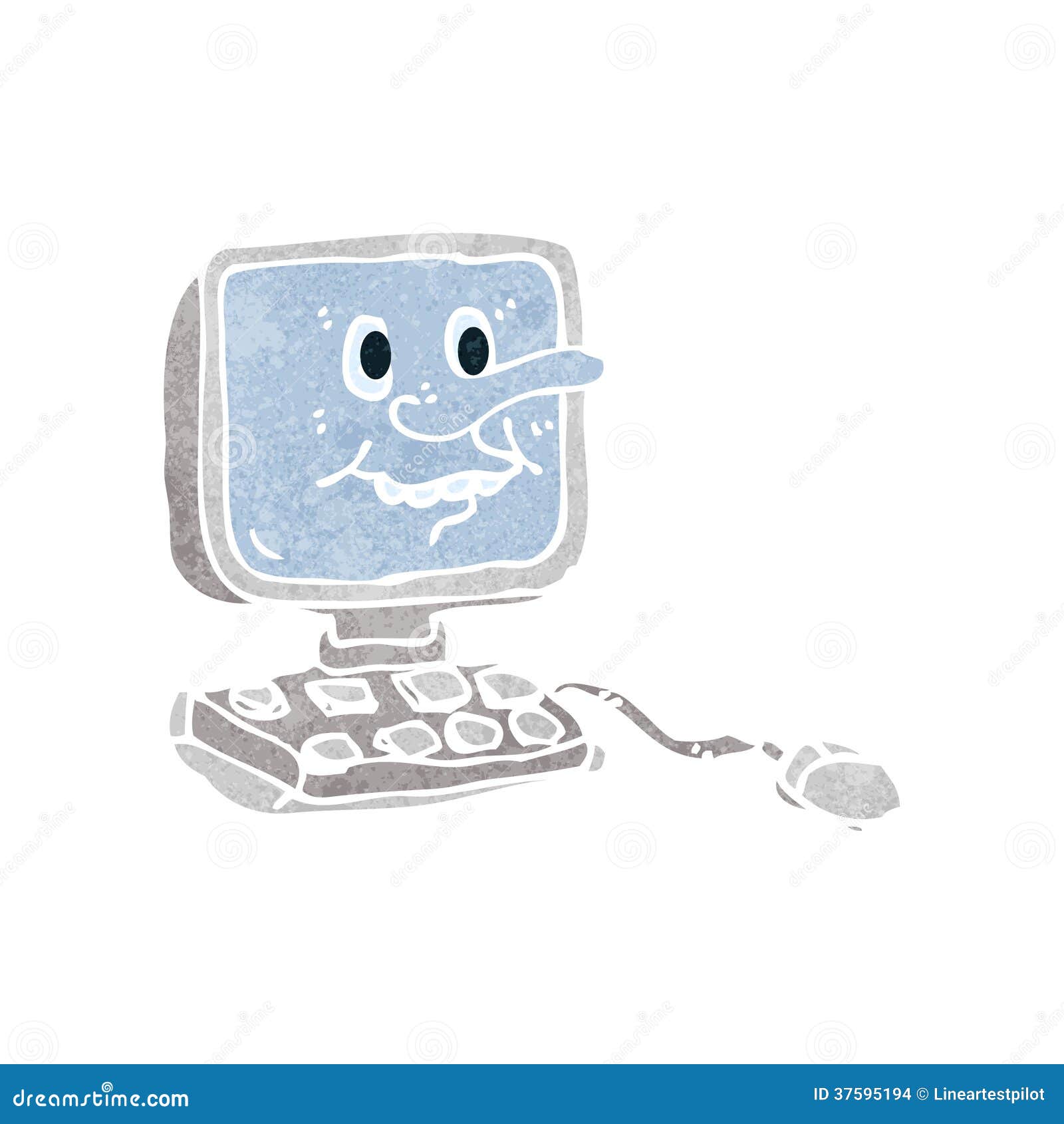 Retro cartoon computer stock vector. Illustration of painted - 37595194