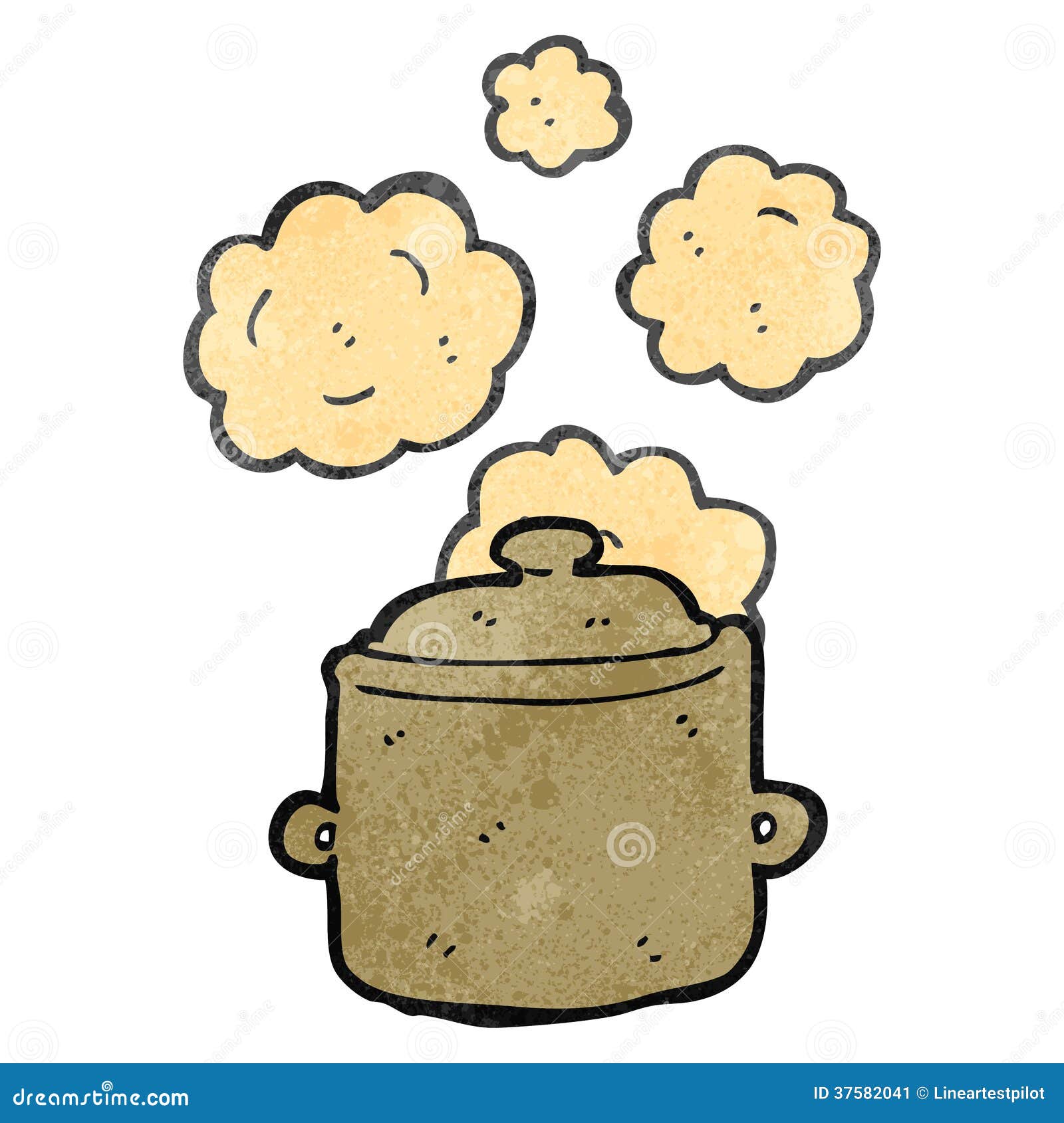 Retro cartoon cooking pot stock vector. Illustration of cute - 37582041