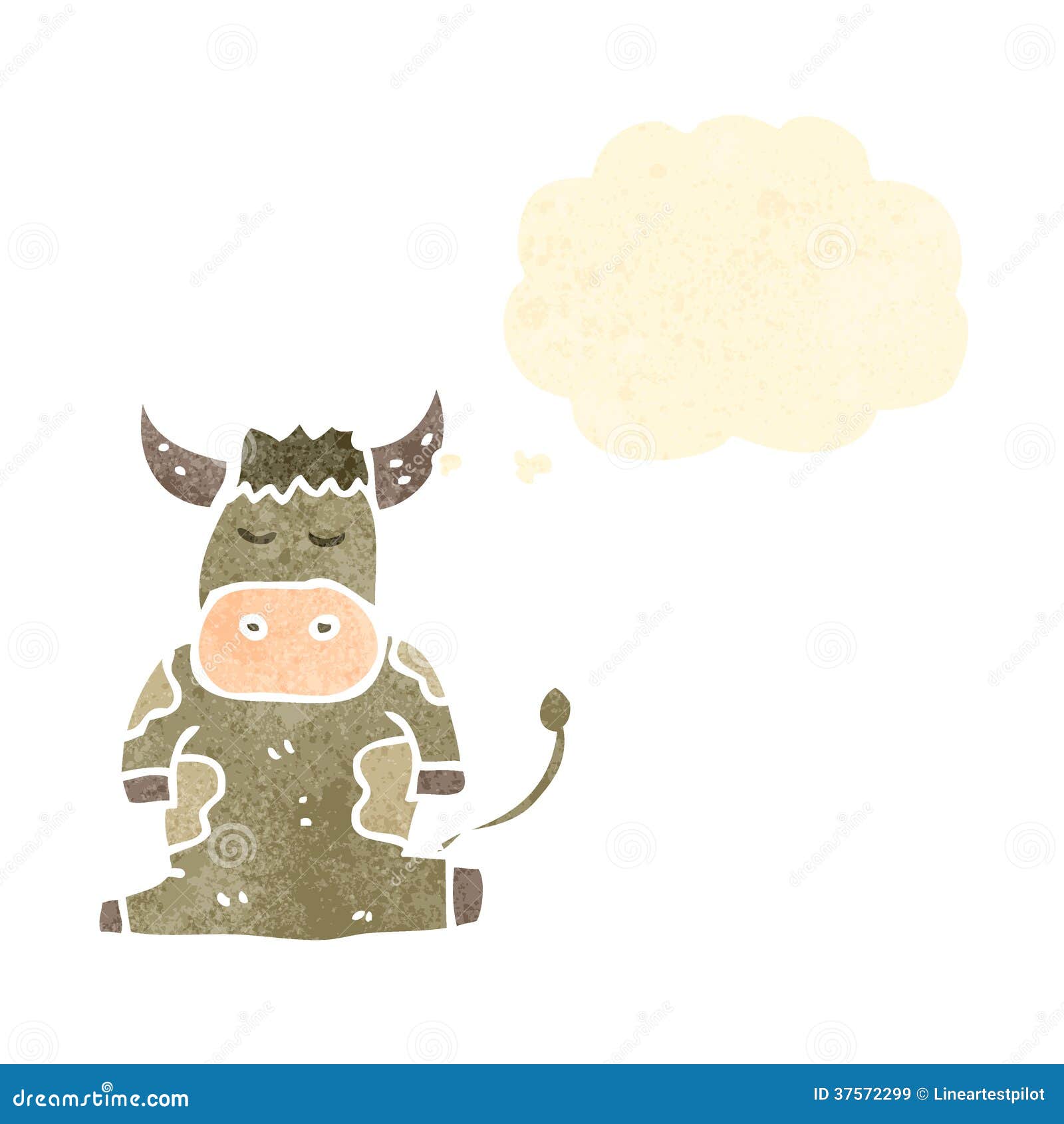 Retro cartoon cow stock vector. Illustration of colorful - 37572299