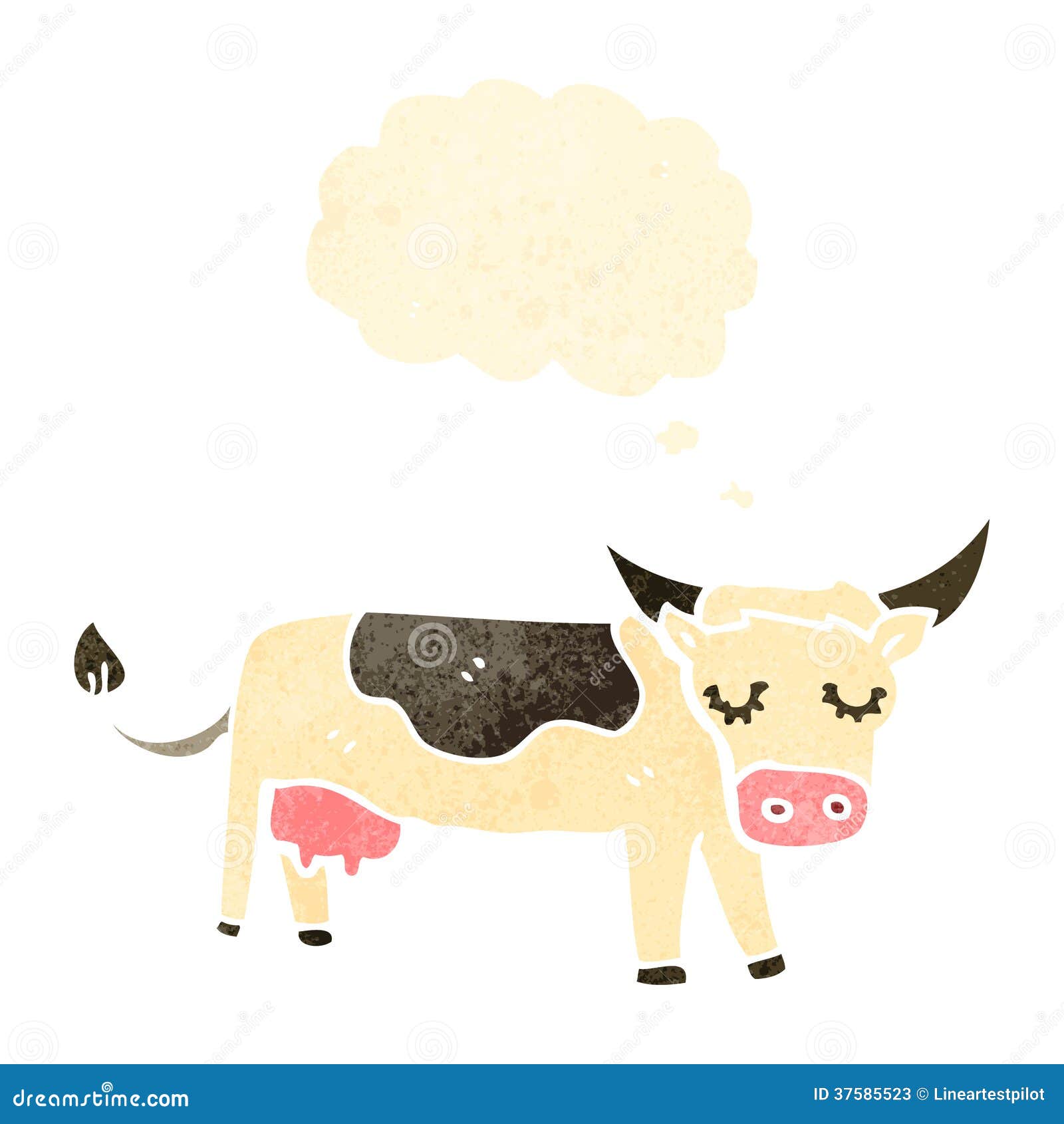 Retro cartoon cow stock vector. Illustration of crazy - 37585523