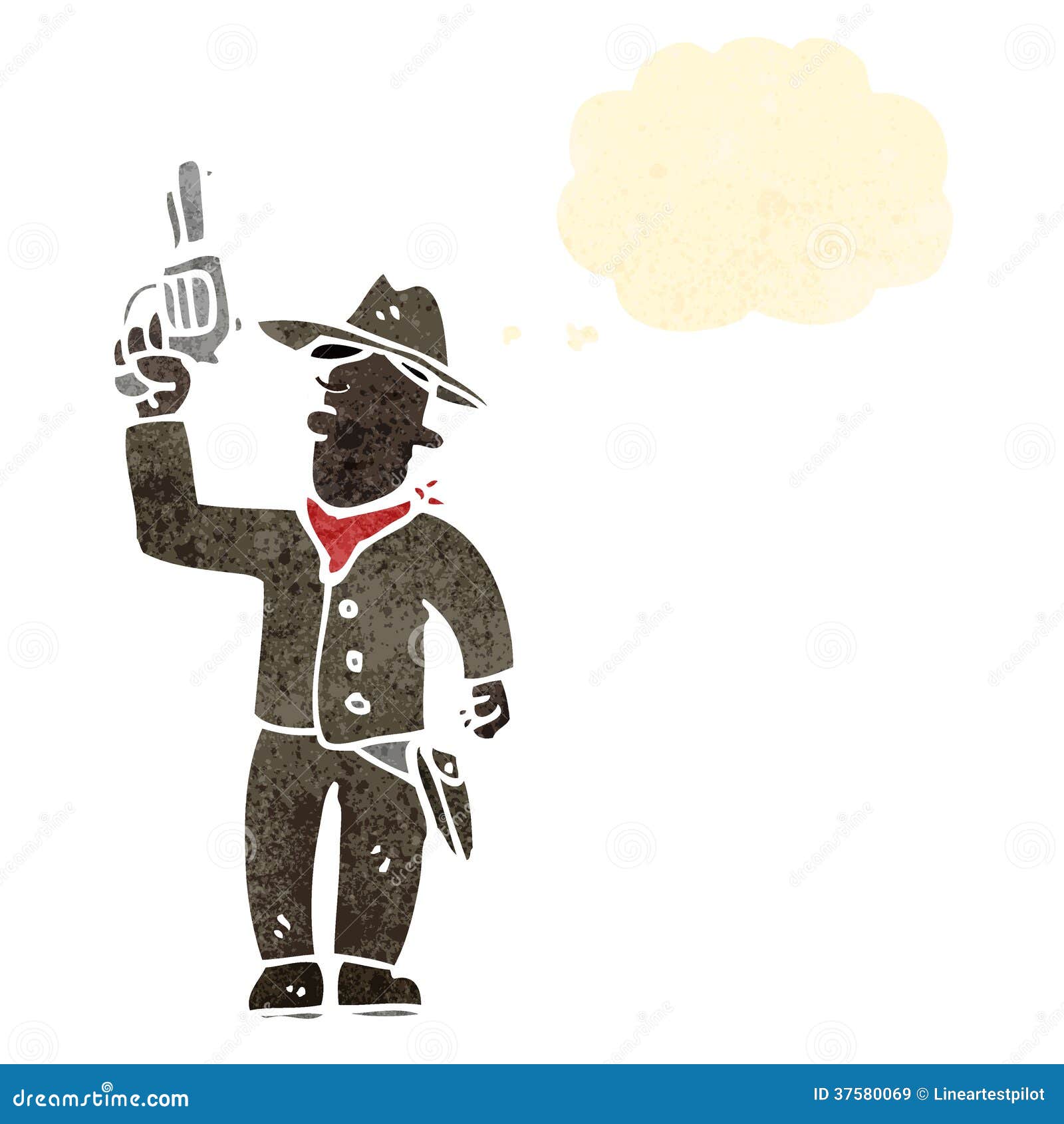 Retro cartoon cowboy stock vector. Illustration of cloud - 37580069