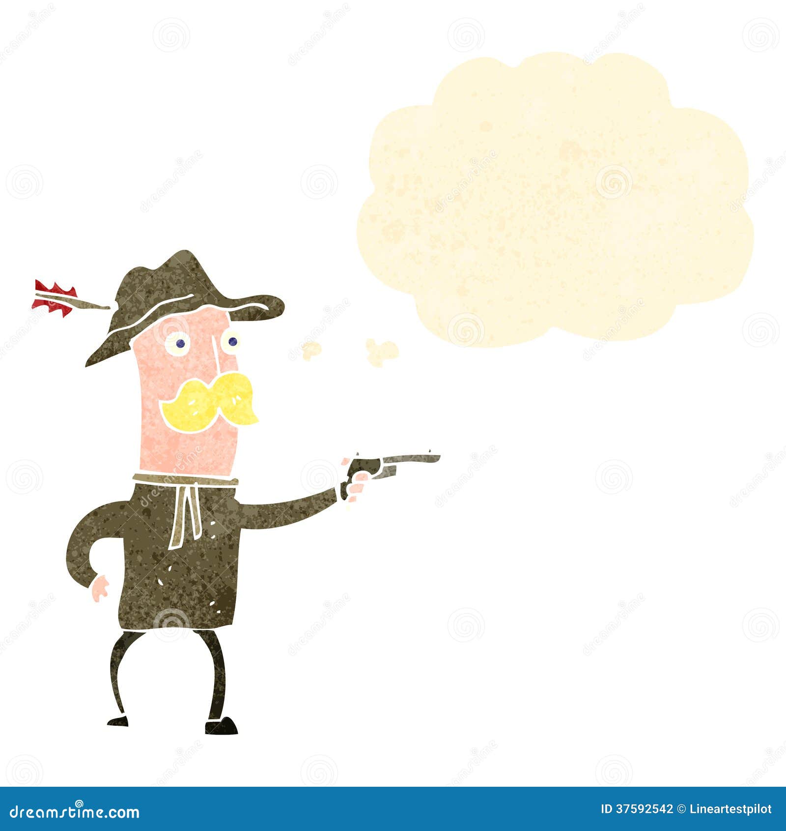 Retro cartoon cowboy stock vector. Illustration of texture - 37592542
