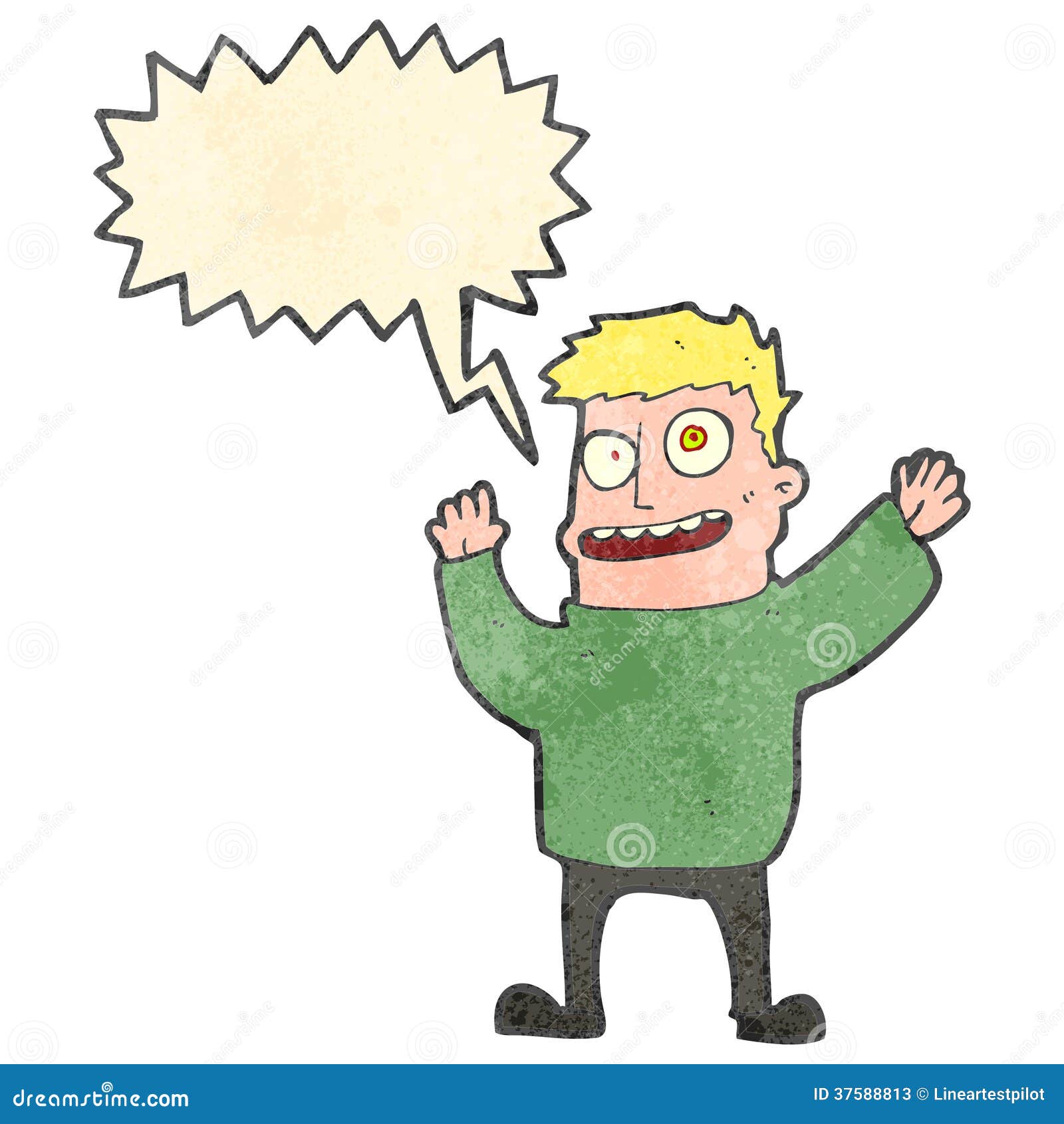 Retro cartoon crazy man stock vector. Illustration of watercolor - 37588813