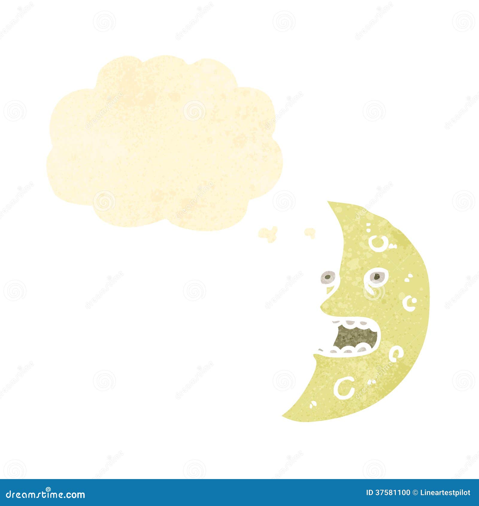 Retro Cartoon Crescent Moon Stock Vector - Illustration of cartoon ...