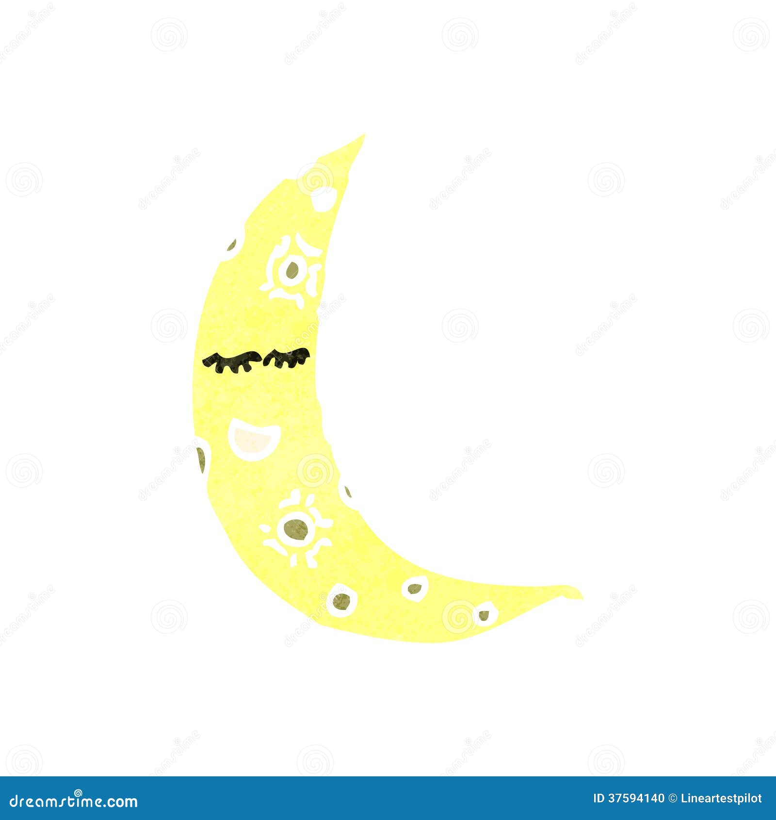 Retro Cartoon Crescent Moon Stock Vector - Illustration of crescent ...