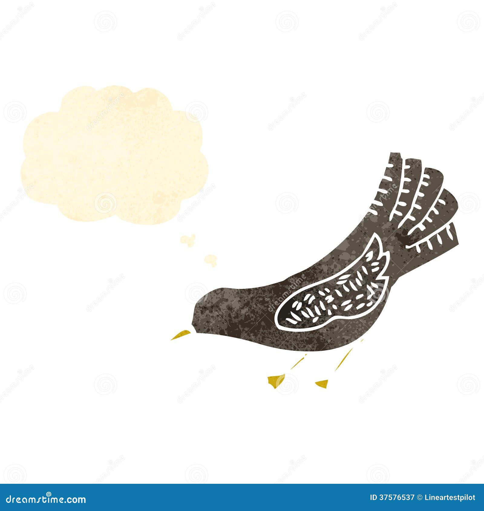 Retro cartoon crow stock vector. Illustration of drawn - 37576537