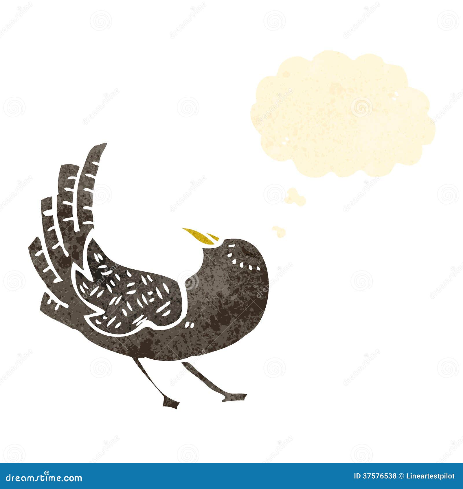 Retro cartoon crow stock vector. Illustration of drawing - 37576538