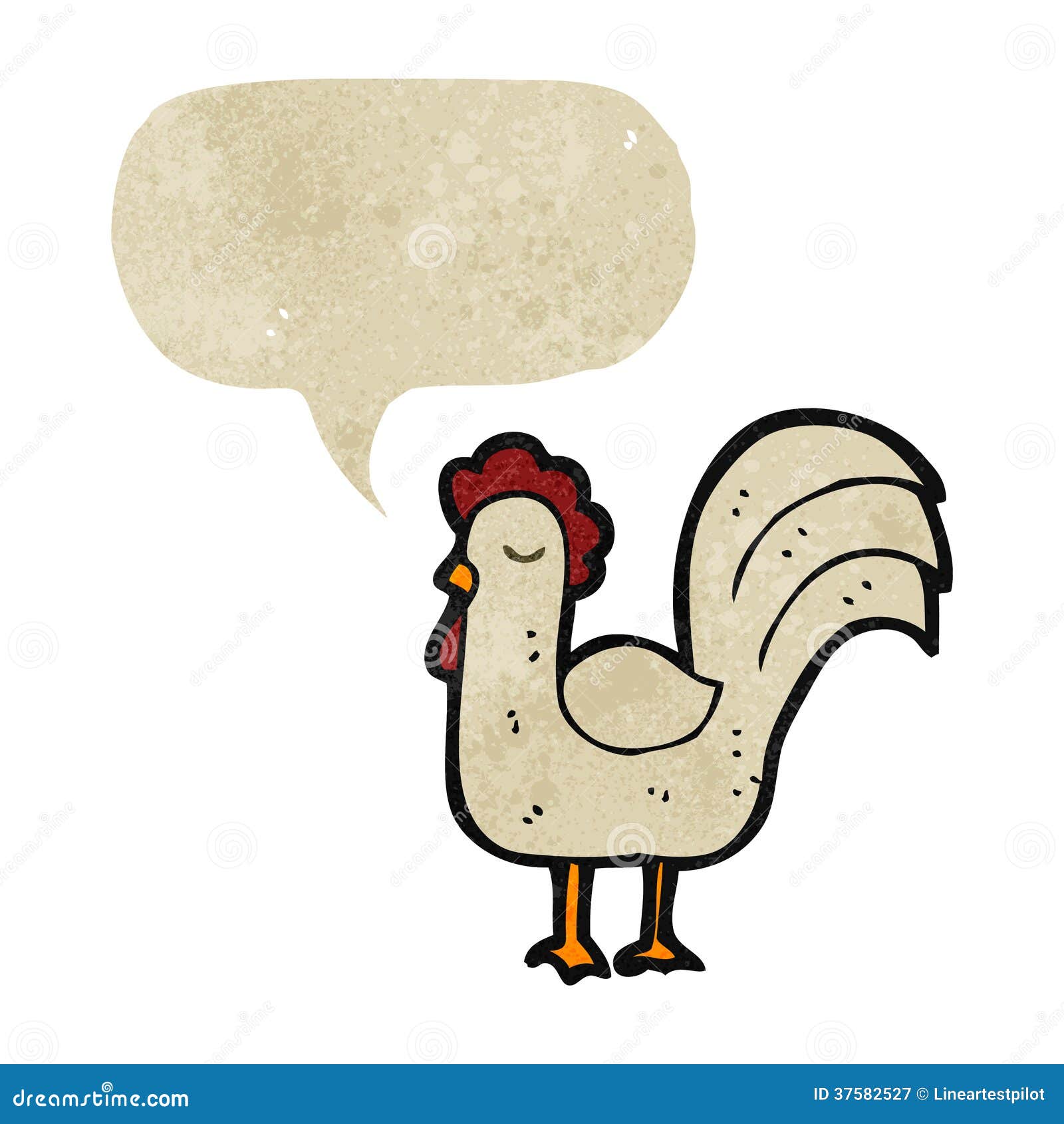 Retro Cartoon Crowing Cockerel Stock Vector - Illustration of quirky ...