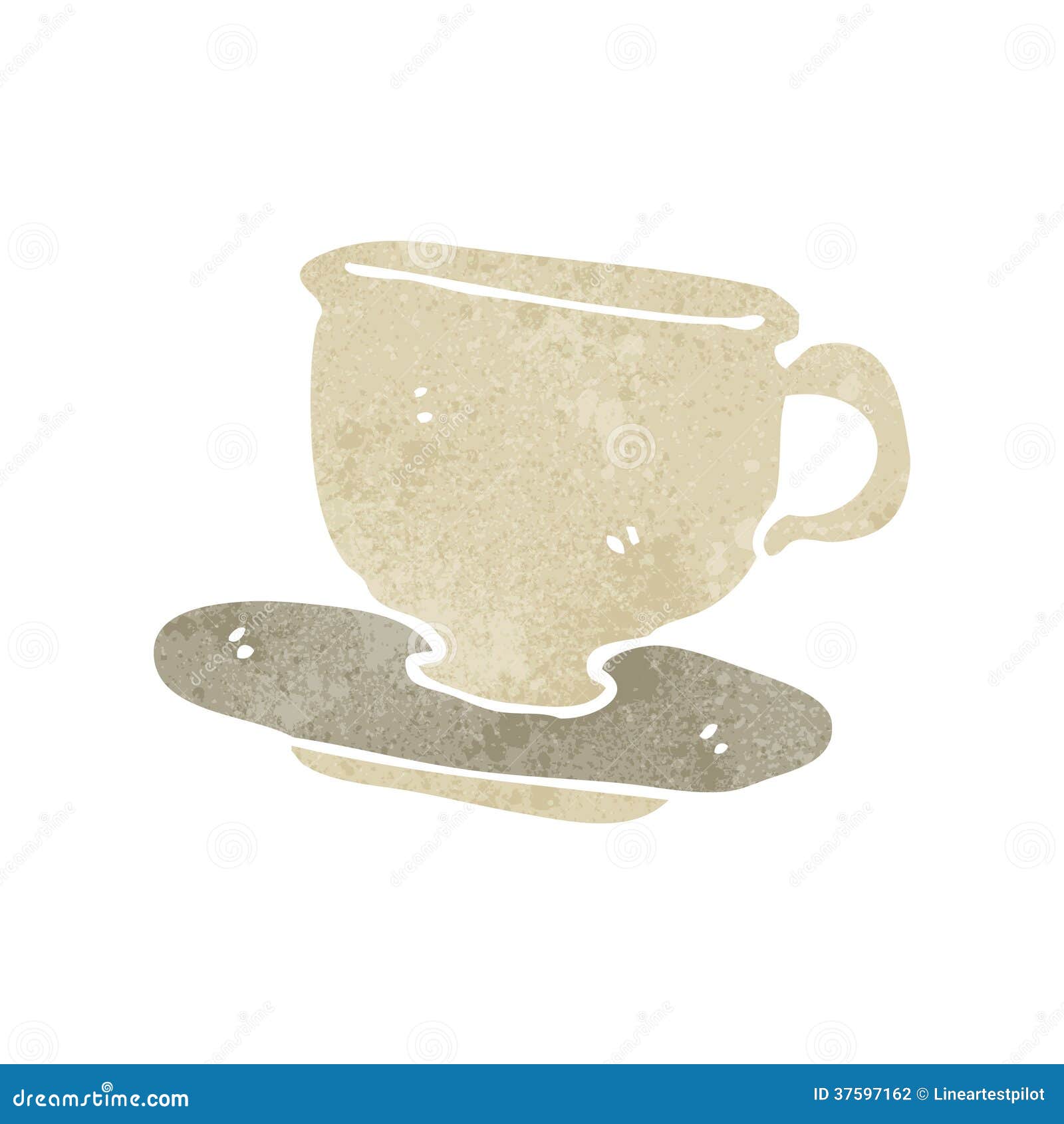 Retro Cartoon Cup and Saucer Stock Illustration - Illustration of ...