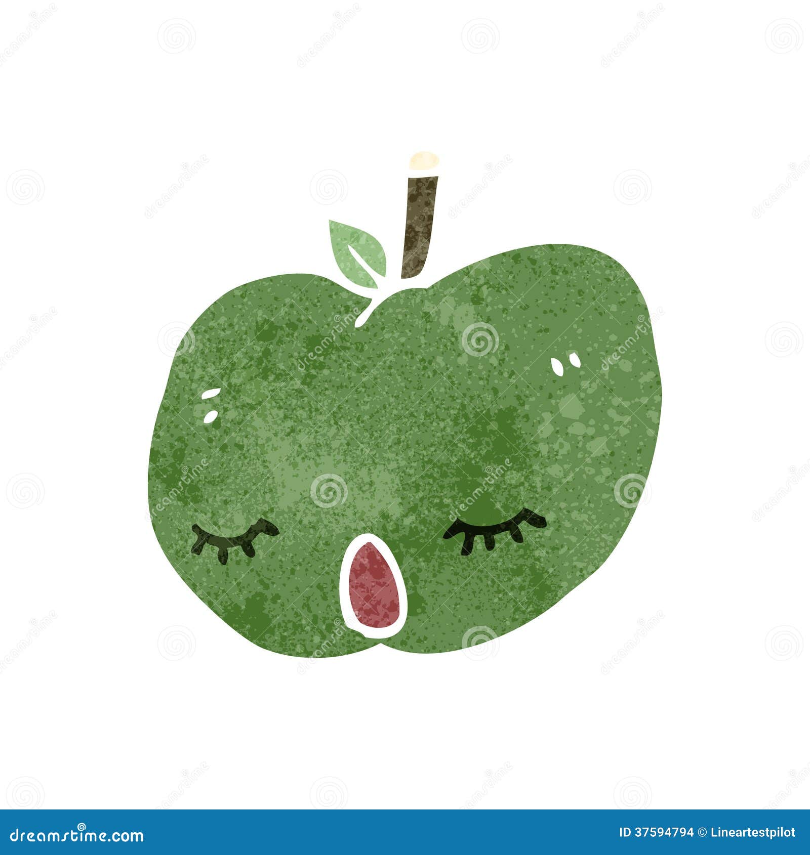 Retro cartoon cute apple stock vector. Illustration of artwork - 37594794