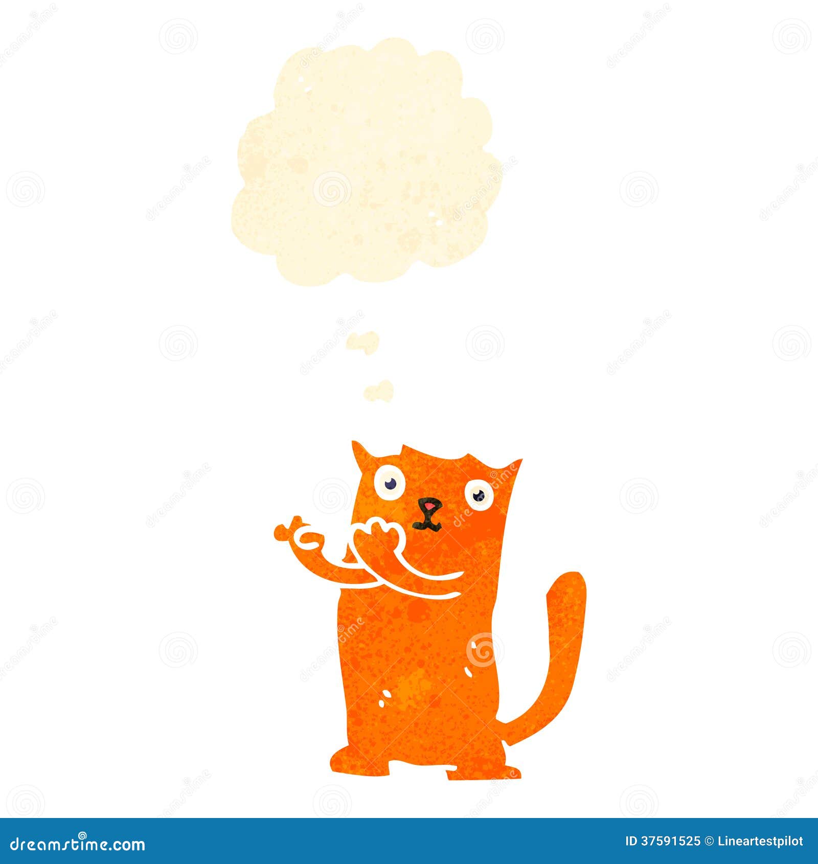 Retro cartoon cute cat stock vector. Illustration of funny - 37591525