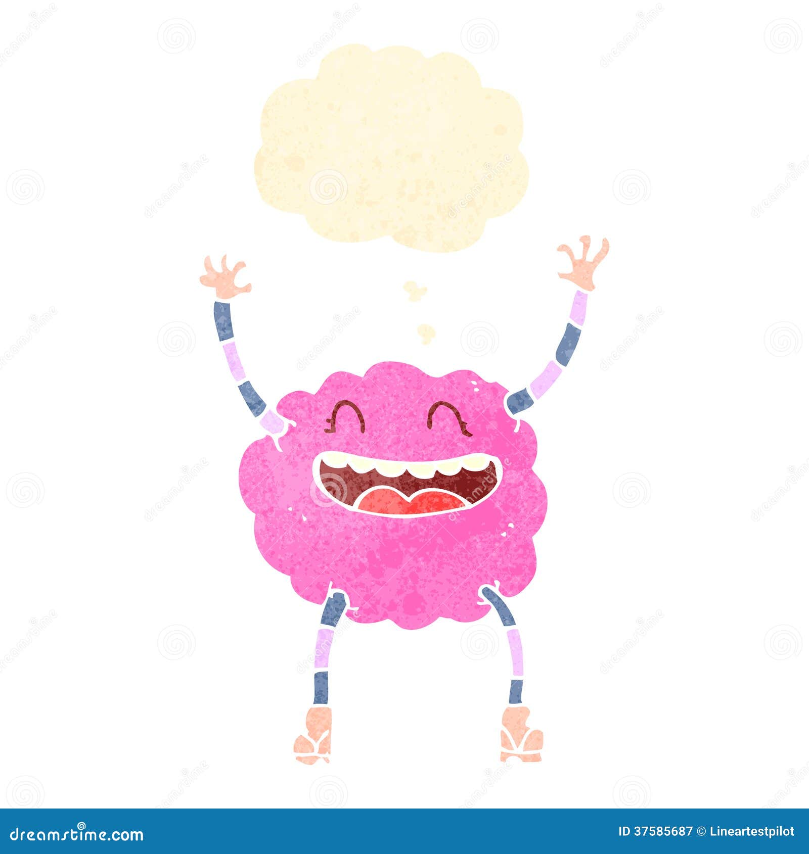 Retro Cartoon Cute Cloud Monster Stock Vector - Illustration of painted ...