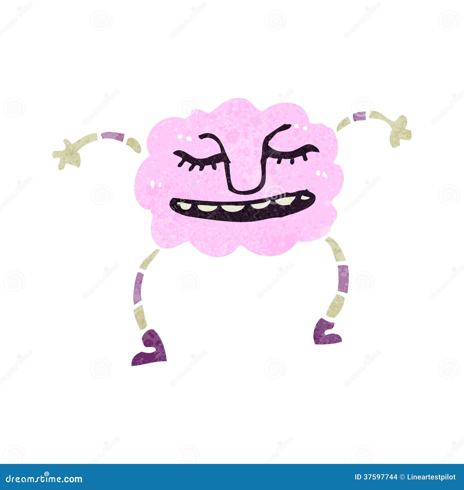 Retro Cartoon Cute Cloud Monster Stock Vector - Illustration of ...