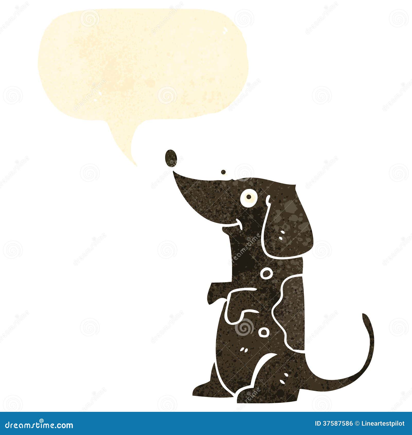 Retro Cartoon Cute Little Dog, Stock Vector - Illustration of artwork ...