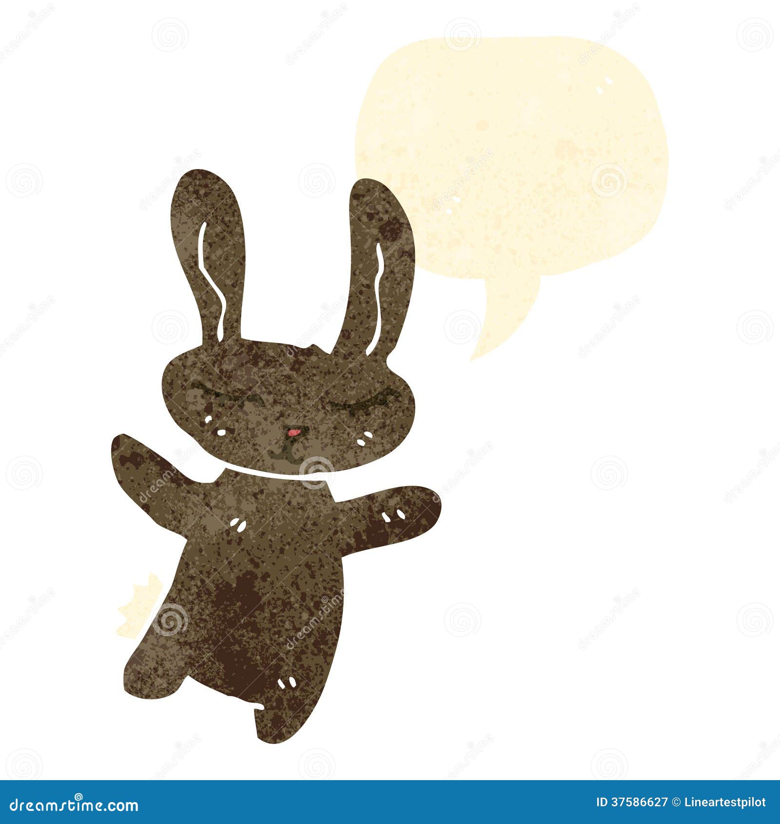 Retro cartoon cute rabbit stock vector. Illustration of speech - 37586627