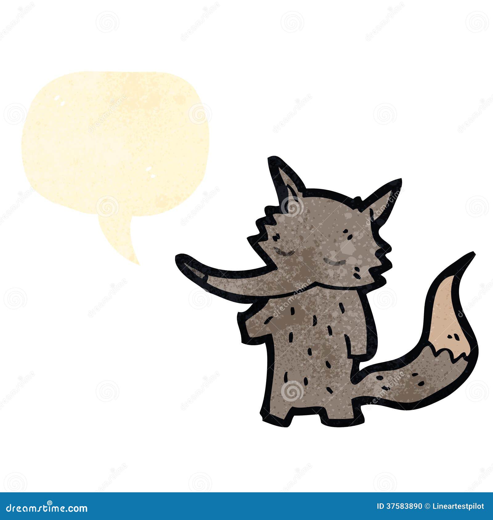 Retro Cartoon Cute Talking Wolf Stock Vector - Illustration of crazy ...