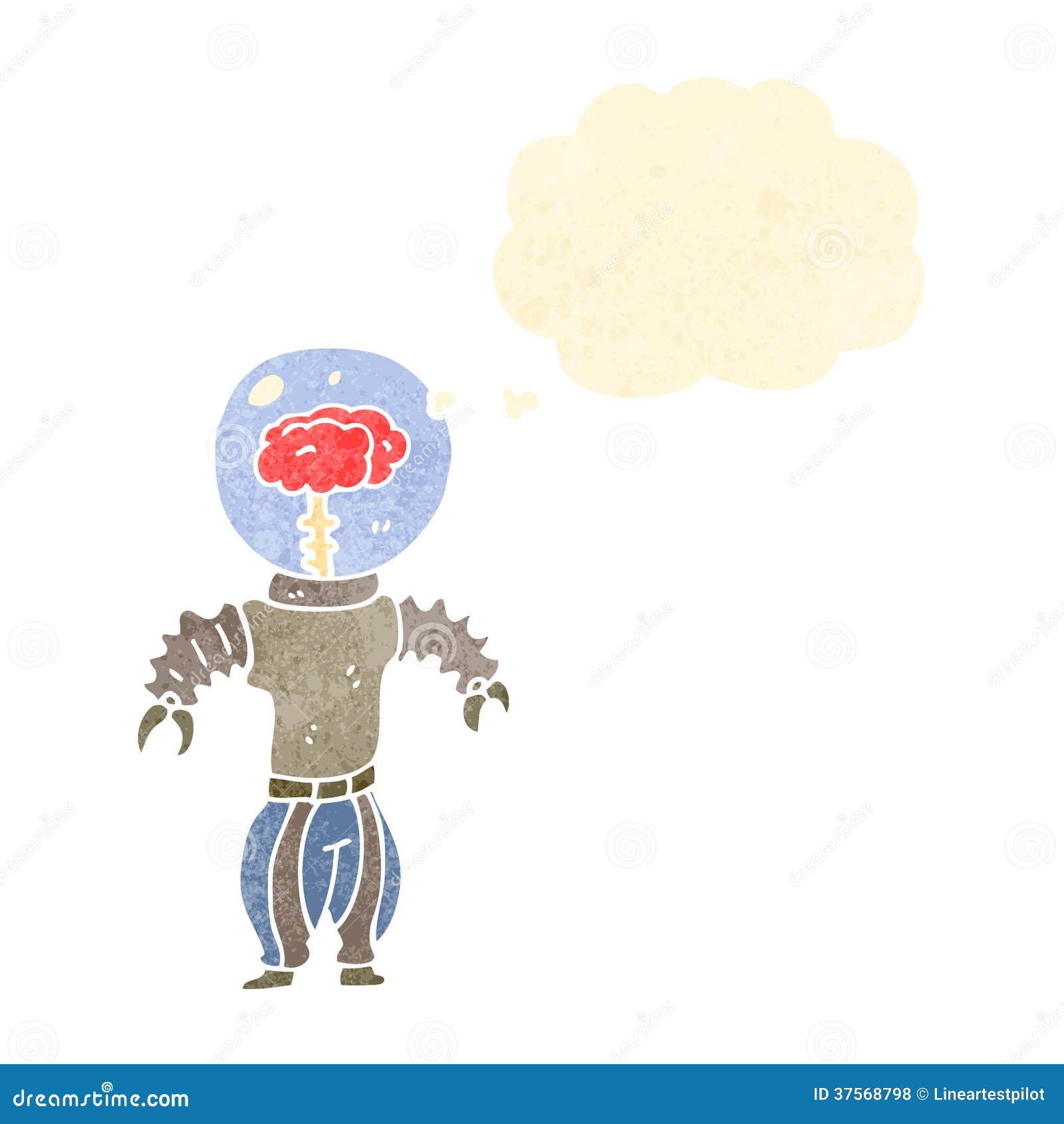 Retro cartoon cyborg stock vector. Illustration of drawing - 37568798