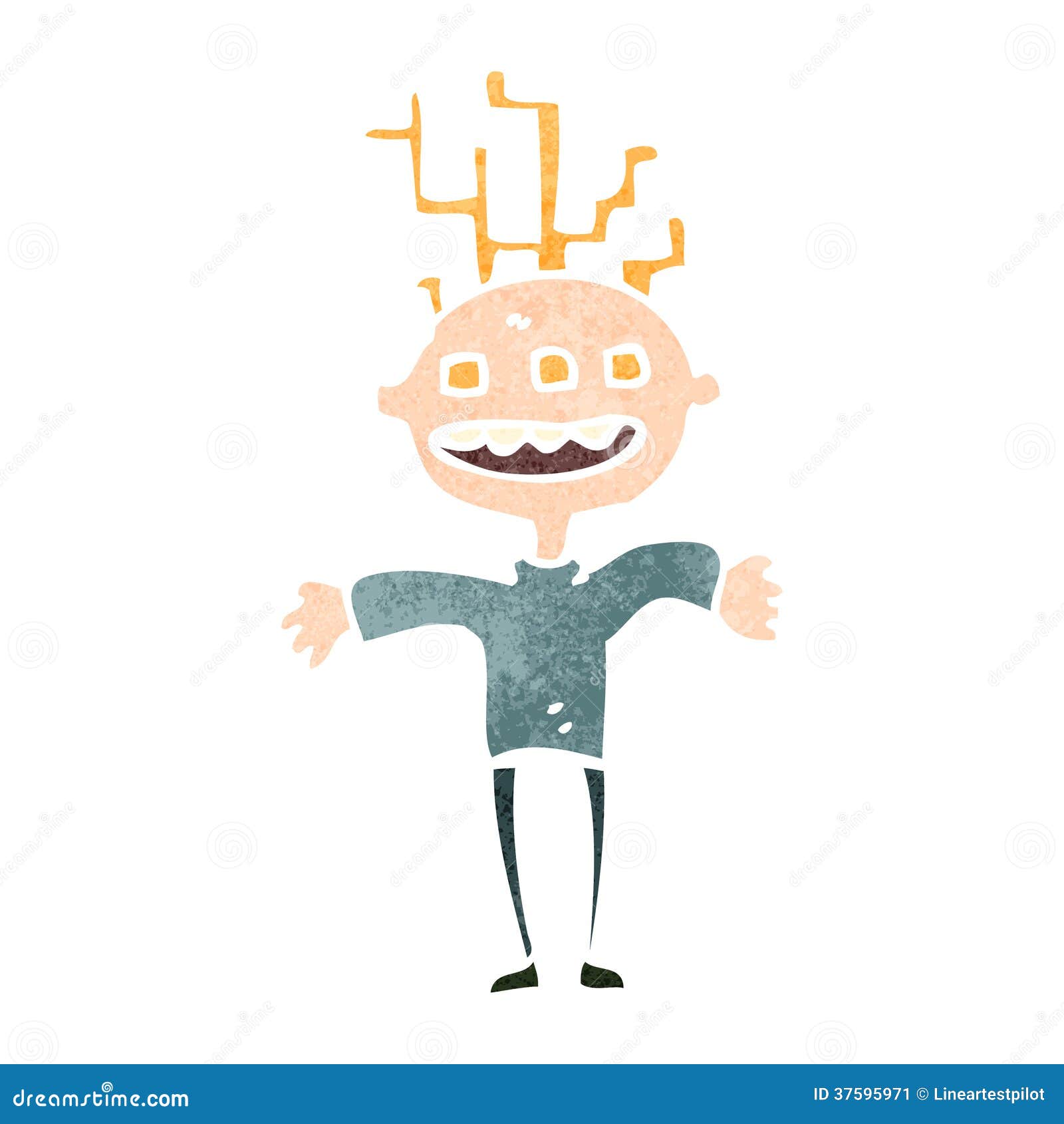Retro cartoon cyborg man stock vector. Illustration of artwork - 37595971