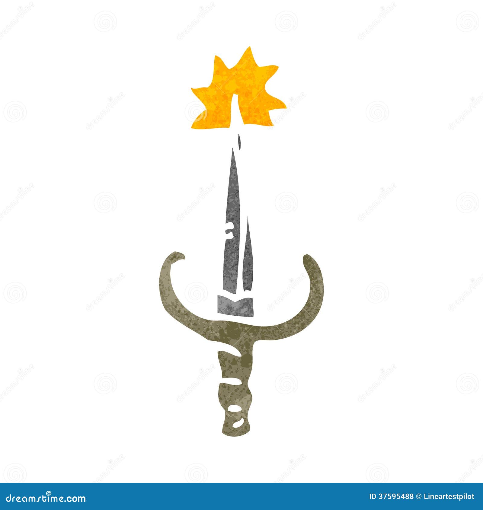 Retro Cartoon Dagger Symbol Stock Vector - Illustration of retro ...