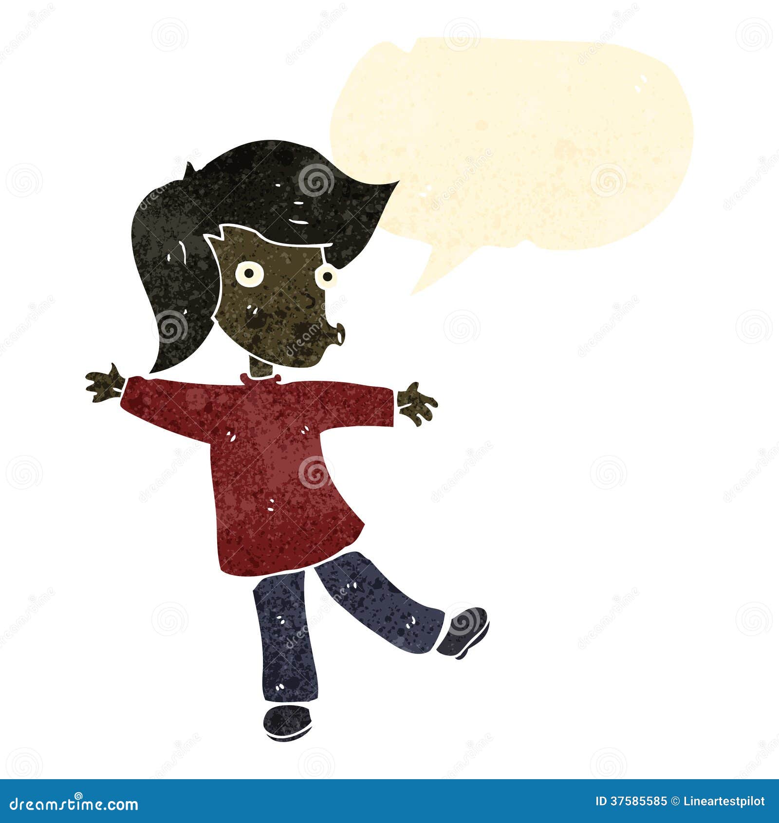 Retro cartoon dancing boy stock vector. Illustration of drawing - 37585585