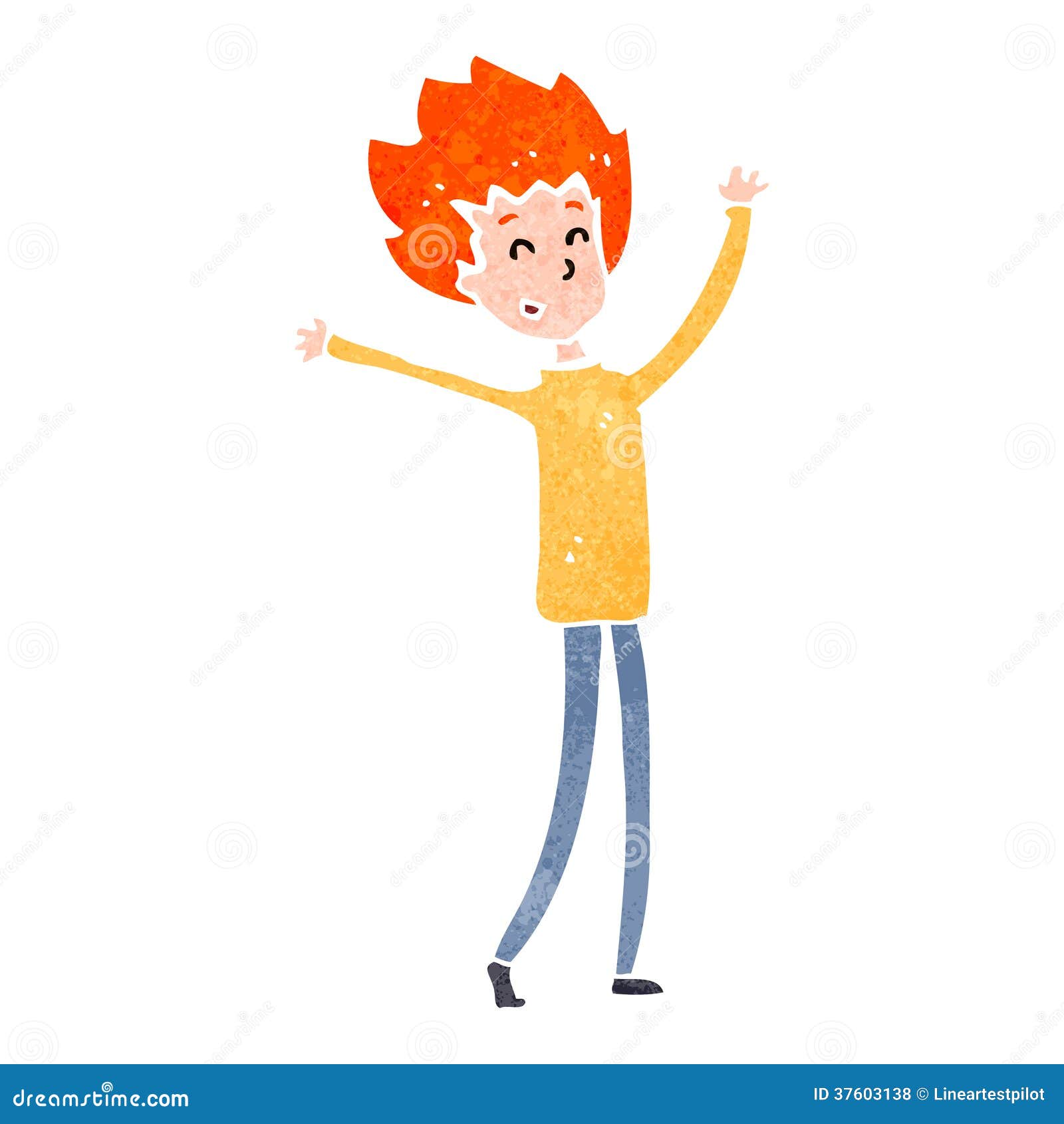 Retro cartoon dancing boy stock illustration. Illustration of male ...