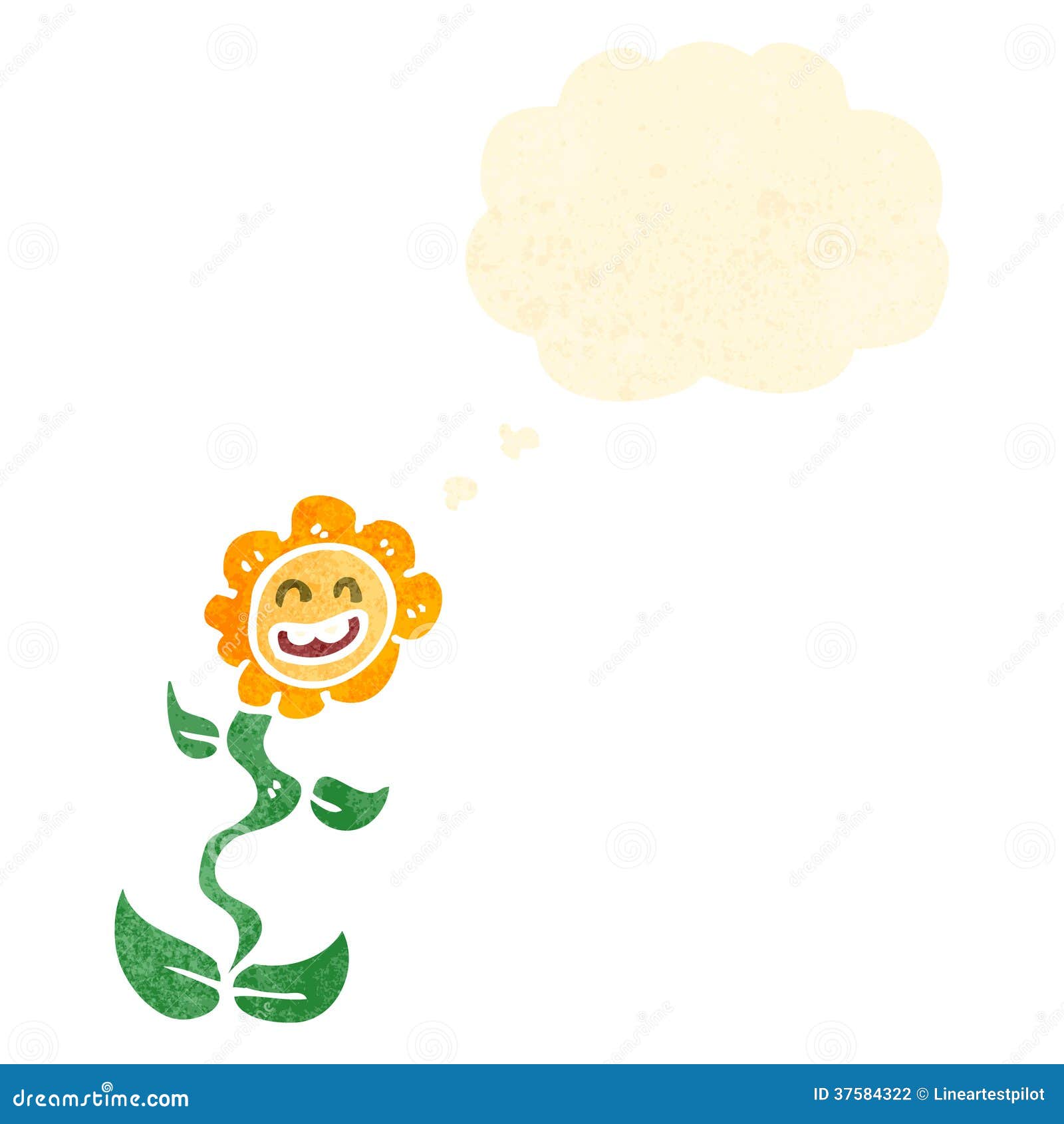 Retro Cartoon Dancing Flower Stock Illustration - Illustration of ...
