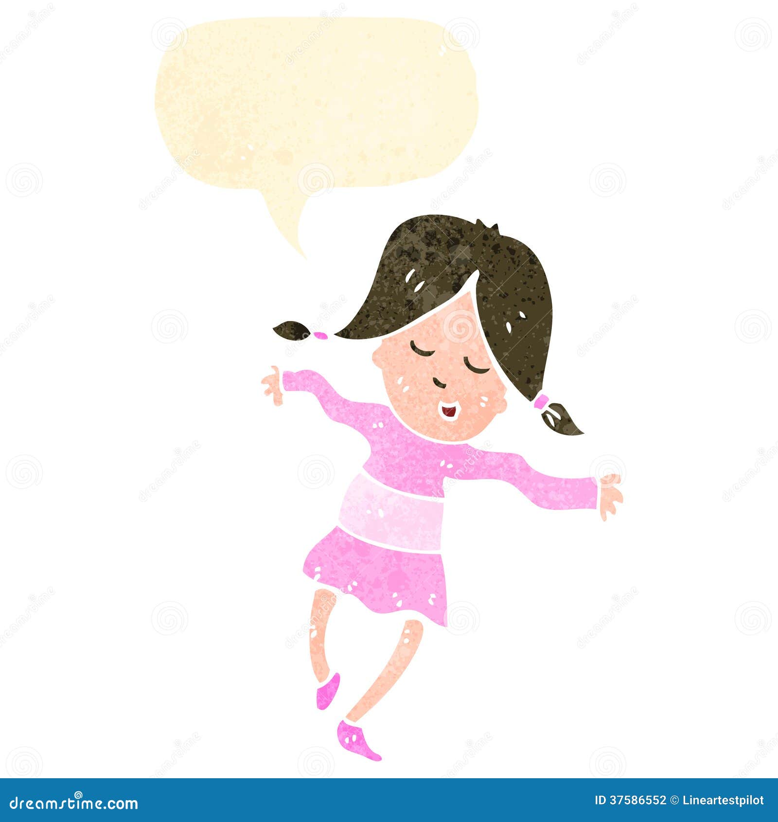 Retro cartoon dancing girl stock vector. Illustration of female - 37586552