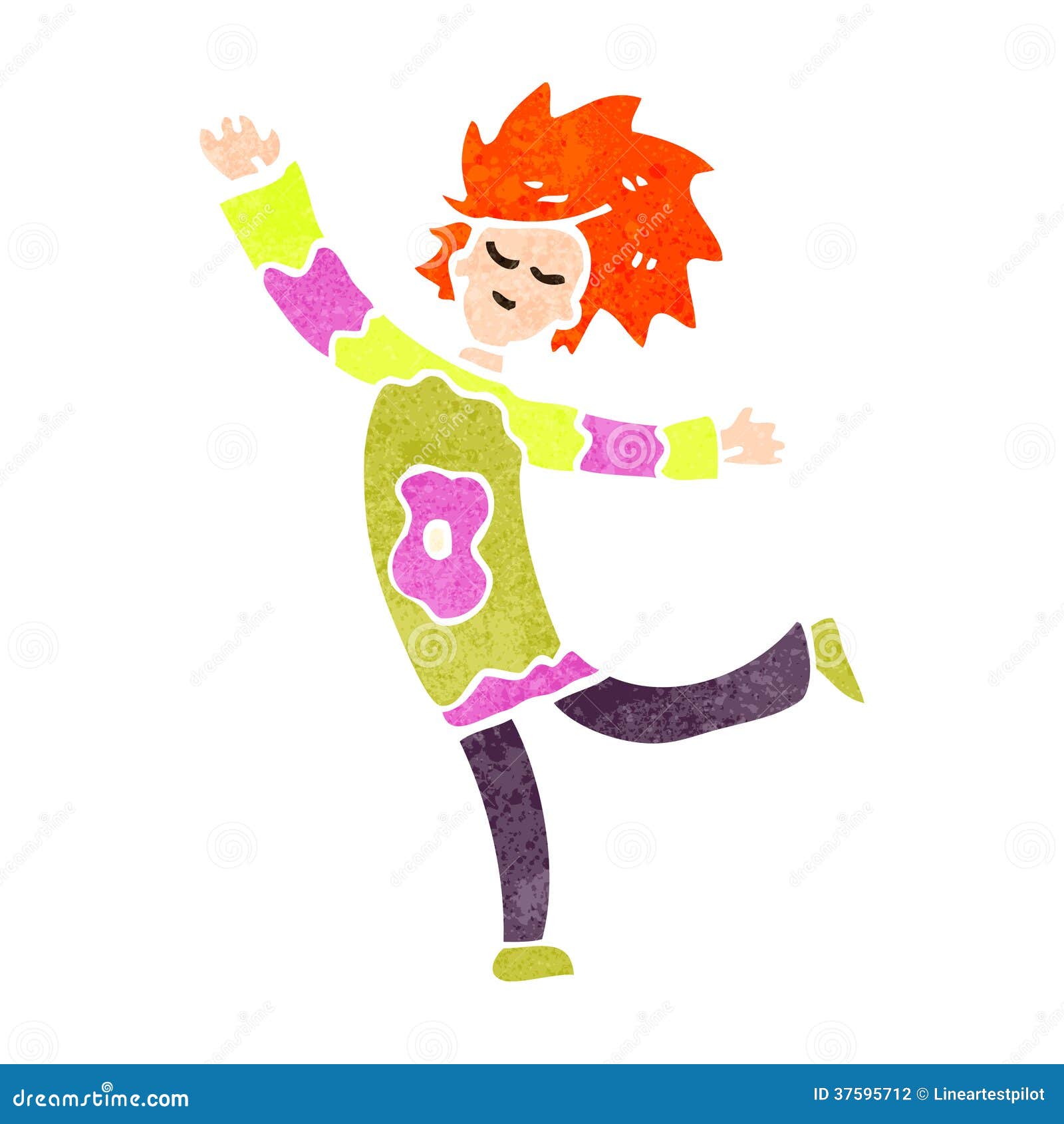 Retro cartoon dancing man stock vector. Illustration of crazy - 37595712