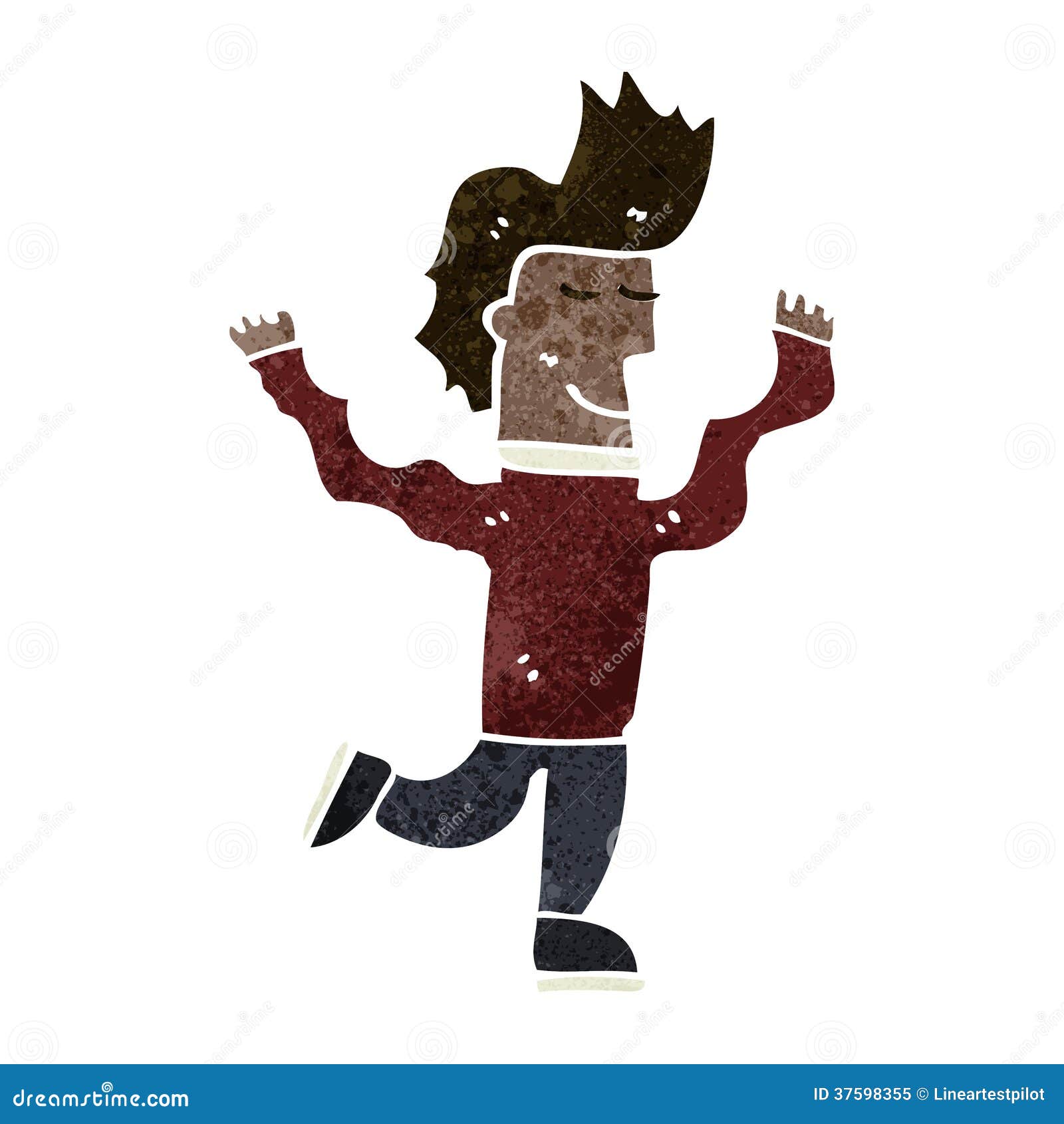 Retro cartoon dancing man stock vector. Illustration of cheerful - 37598355