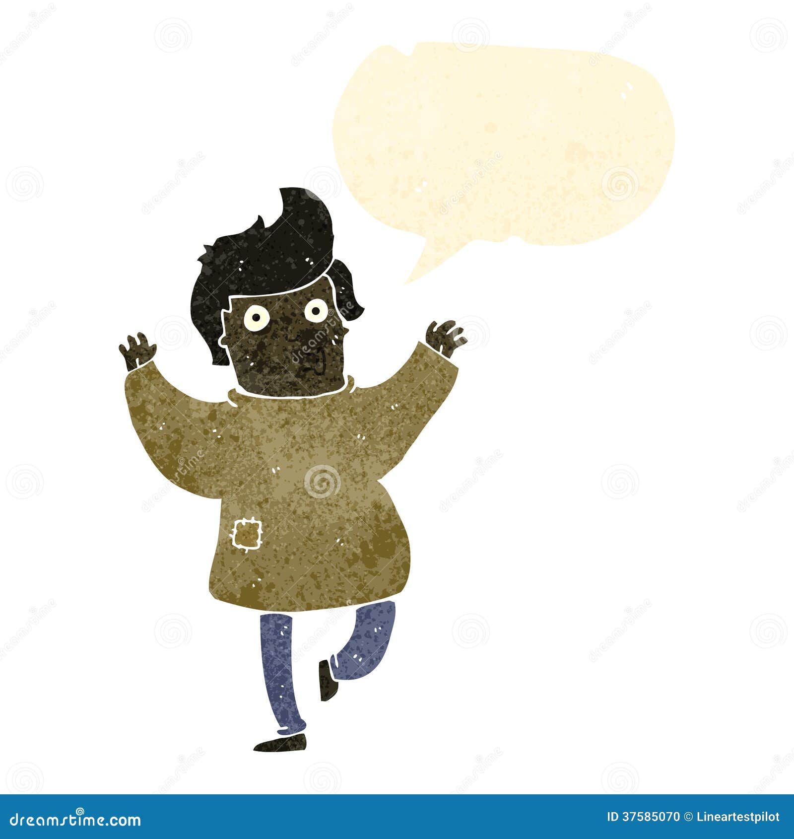 Retro Cartoon Dancing Man in Rags Stock Vector - Illustration of ...