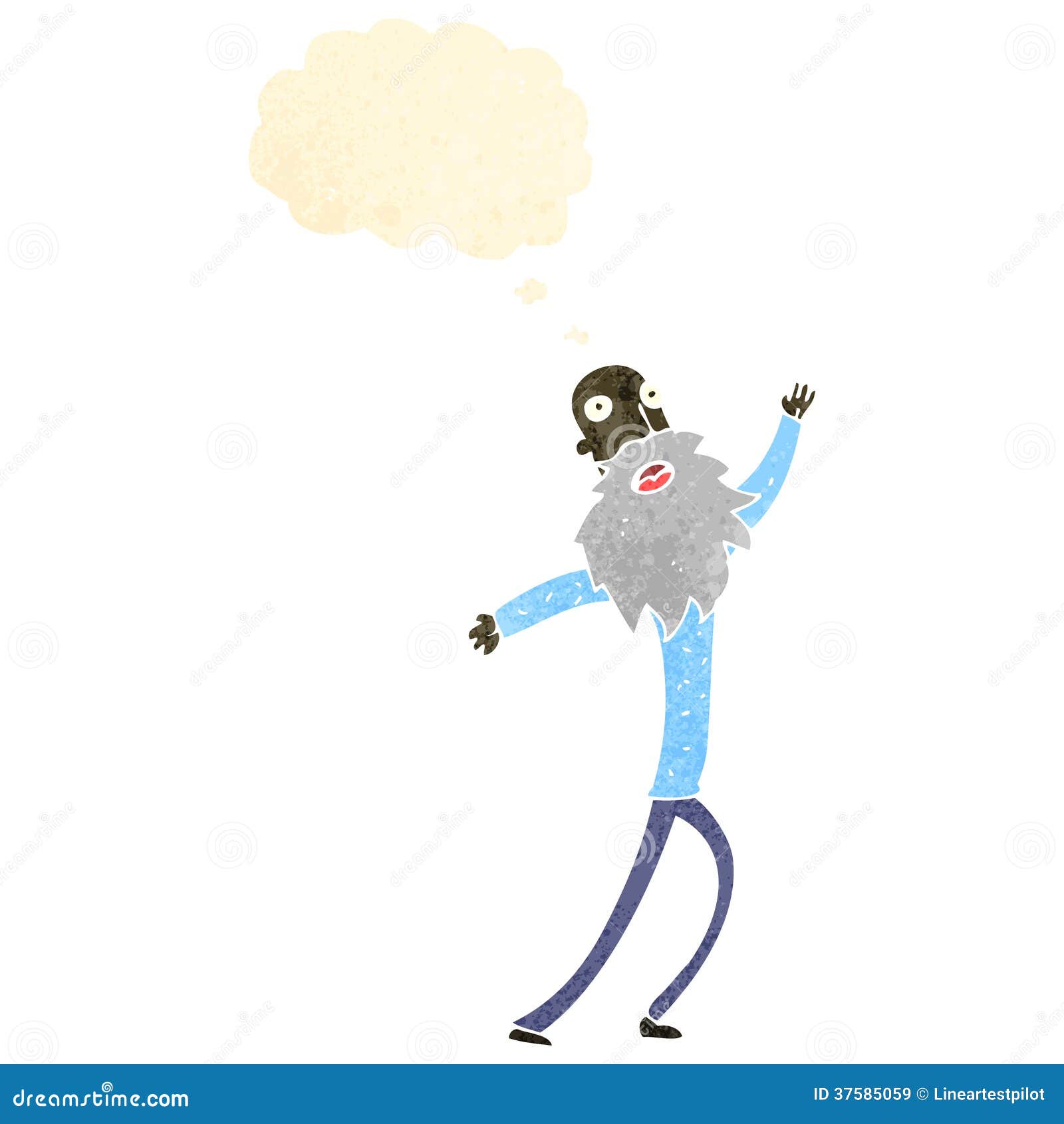 Retro Cartoon Dancing Old Man Stock Vector - Illustration of balloon ...