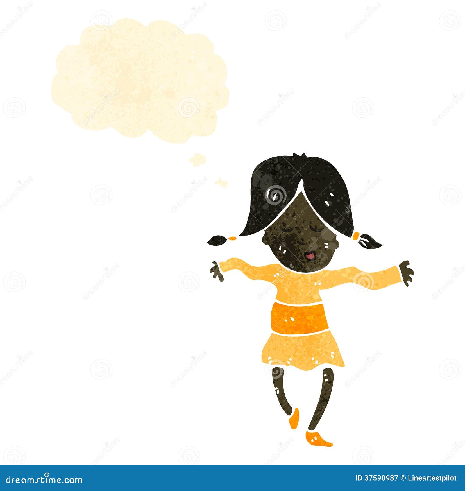 Retro Cartoon Dancing Woman Stock Vector - Illustration of woman ...