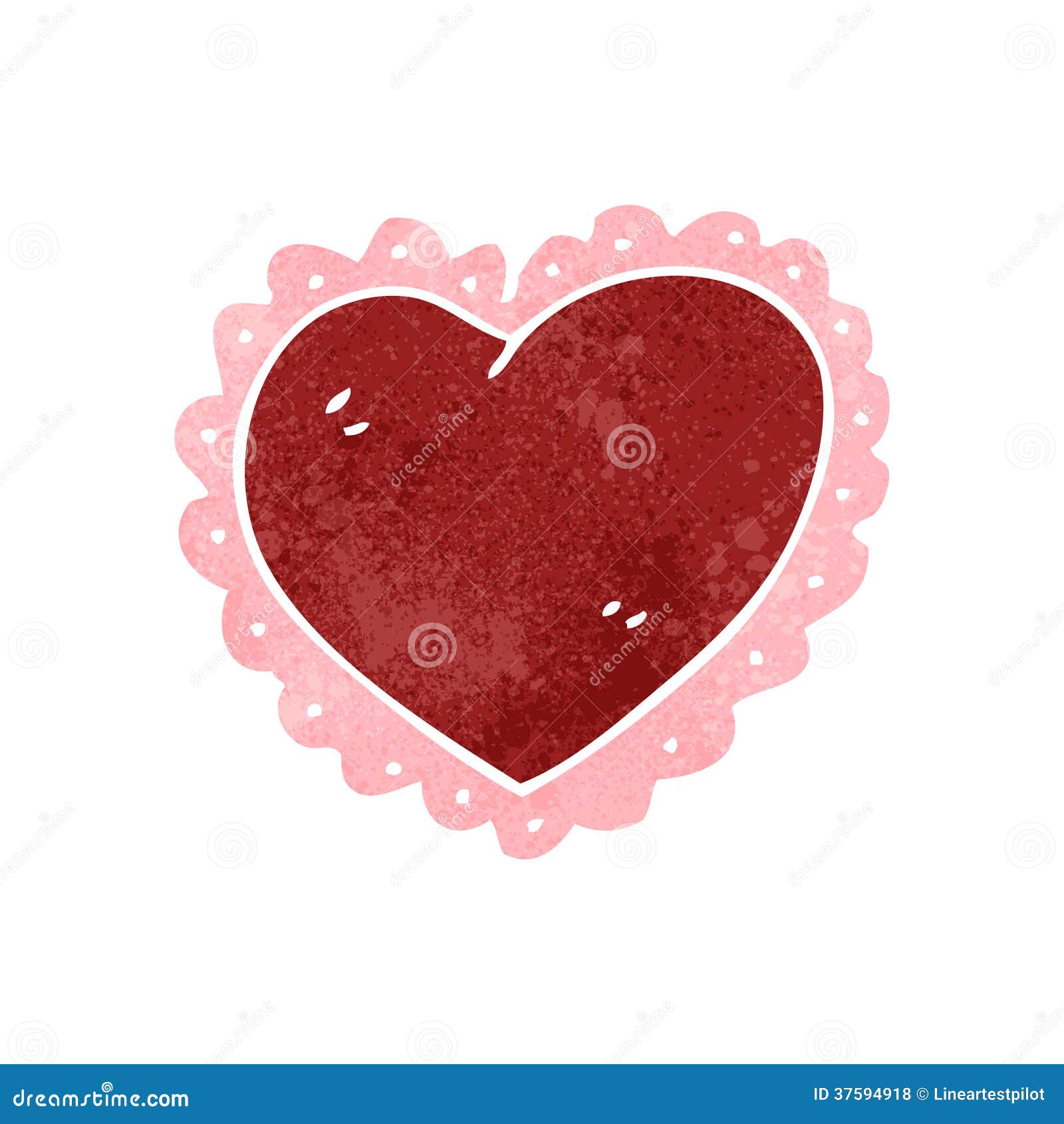 Retro Cartoon Decorative Heart Symbol Stock Vector - Illustration of ...