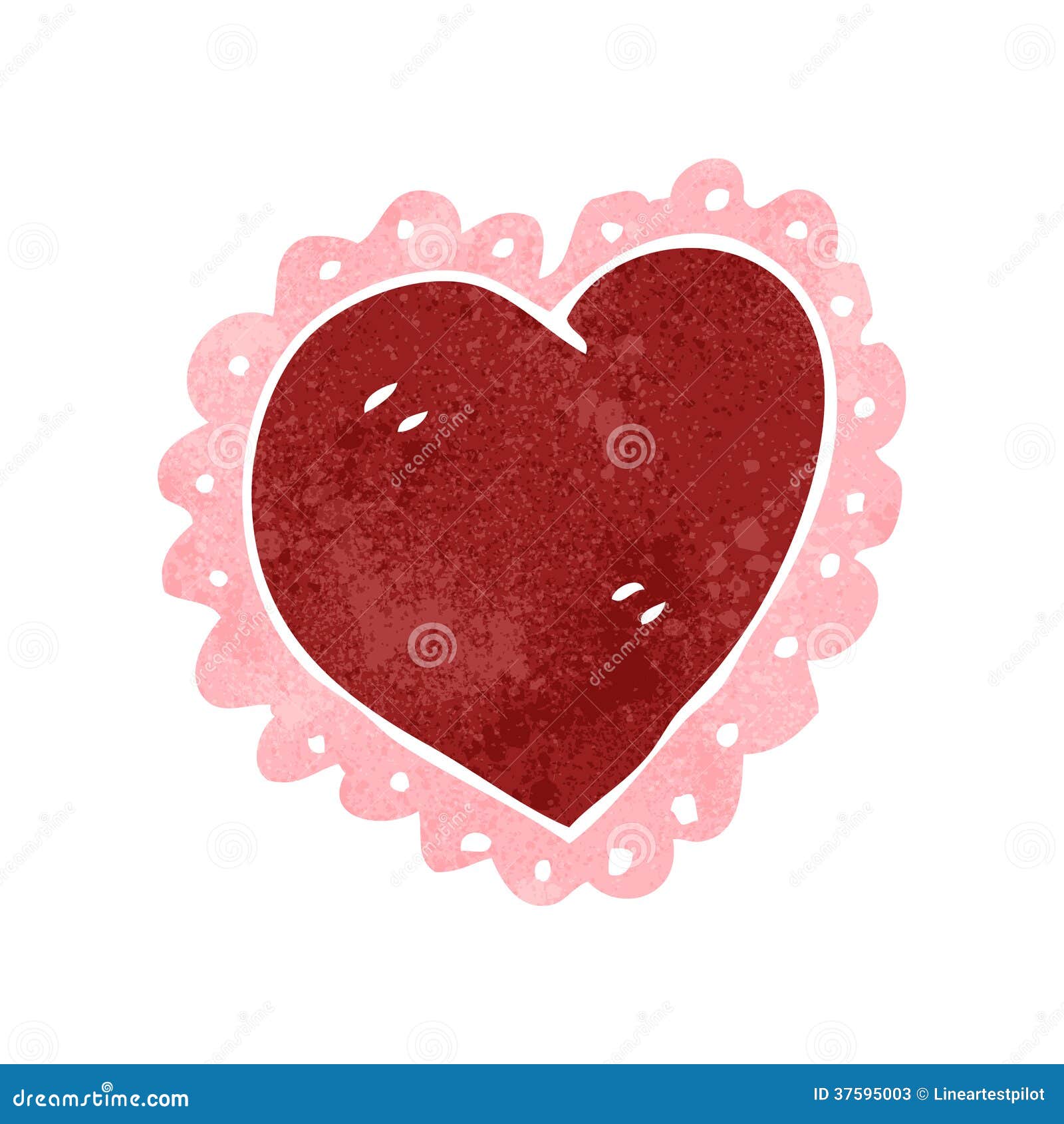 Retro Cartoon Decorative Heart Symbol Stock Vector - Illustration of ...