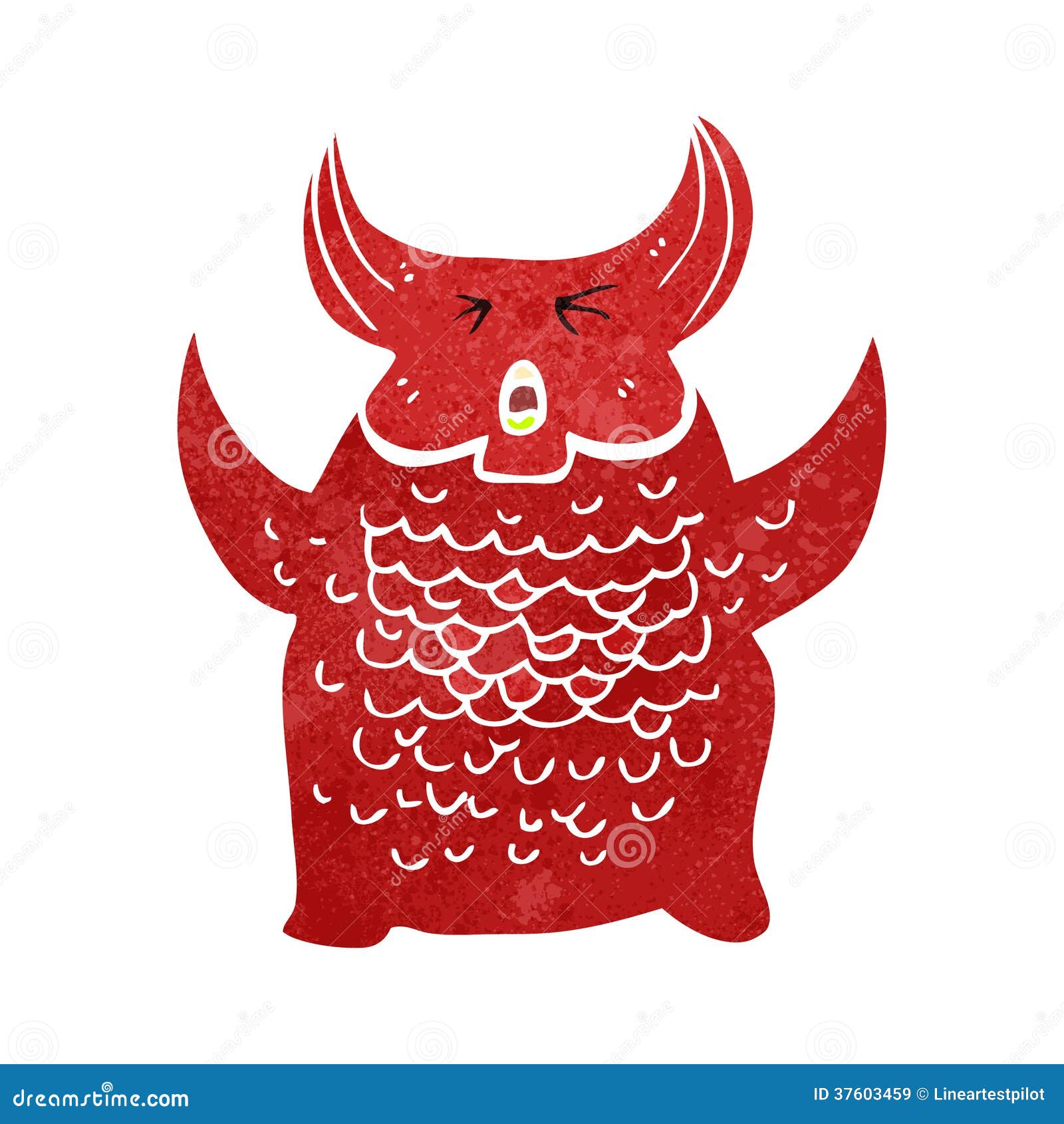 Retro cartoon demon stock illustration. Illustration of painted - 37603459