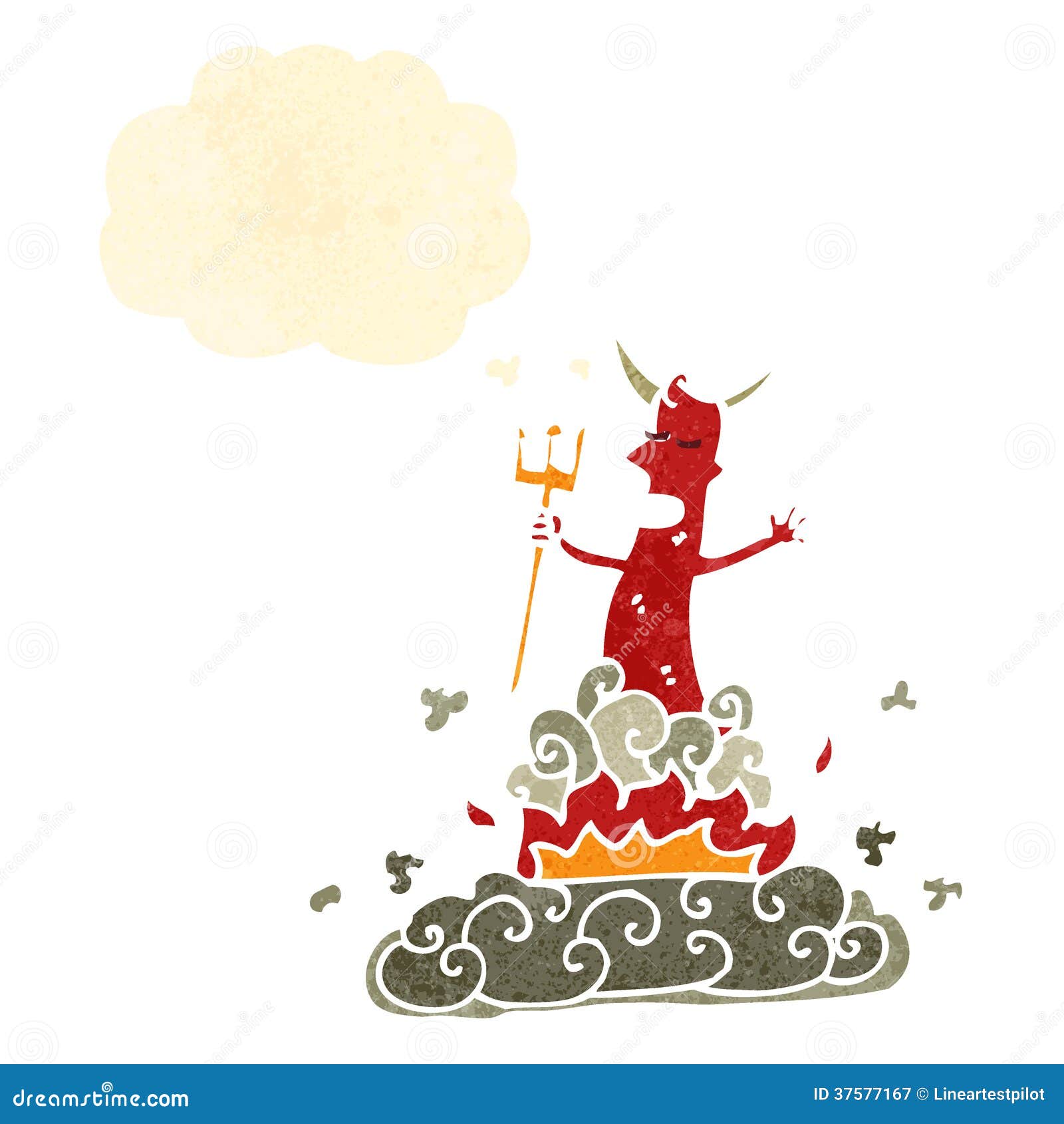 Retro cartoon devil stock vector. Illustration of hand - 37577167
