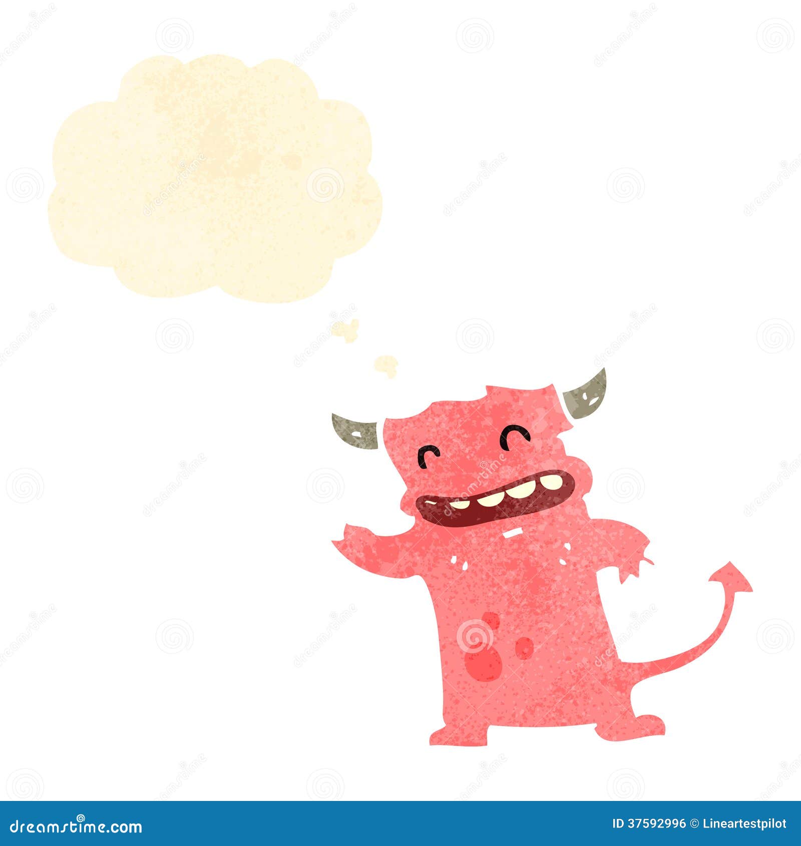 Retro cartoon devil stock vector. Illustration of watercolor - 37592996