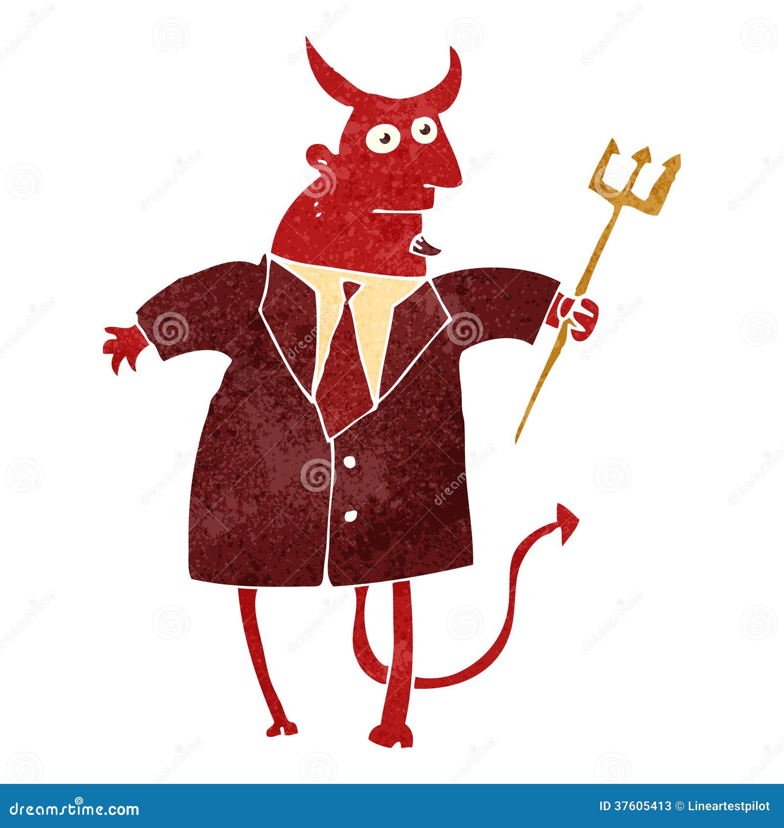 Retro Cartoon Devil in Suit Stock Illustration - Illustration of crazy ...