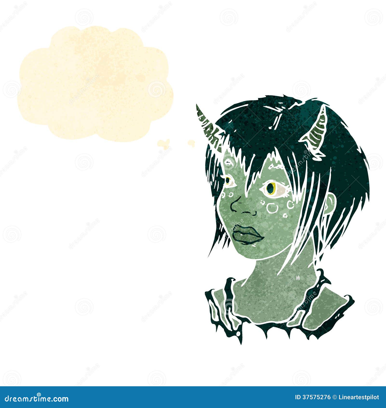 Retro cartoon devil woman stock vector. Illustration of alien - 37575276