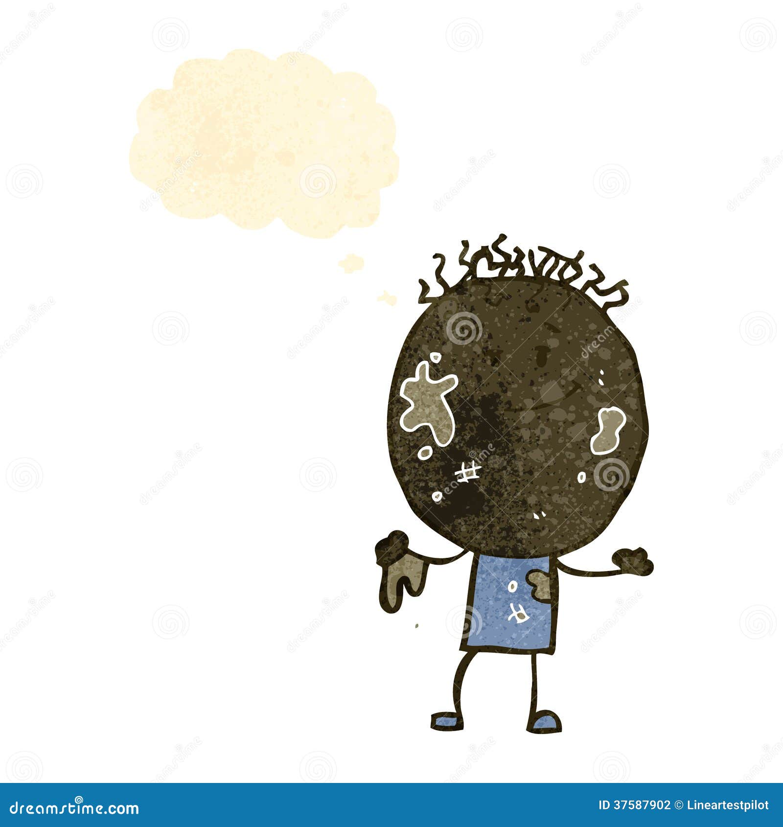 Retro cartoon dirty boy stock illustration. Illustration of male - 37587902