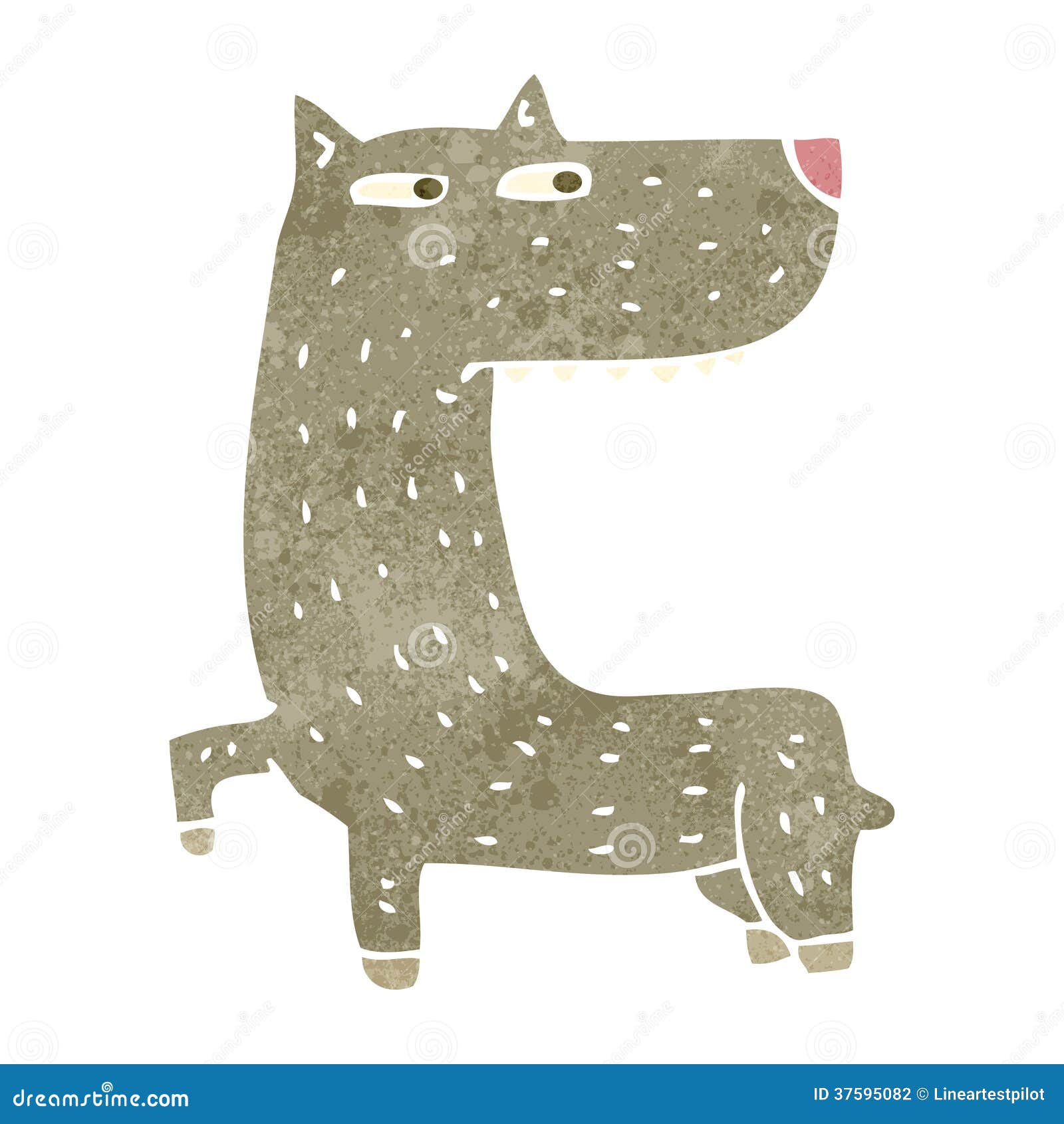 Retro cartoon dog stock vector. Illustration of watercolor - 37595082