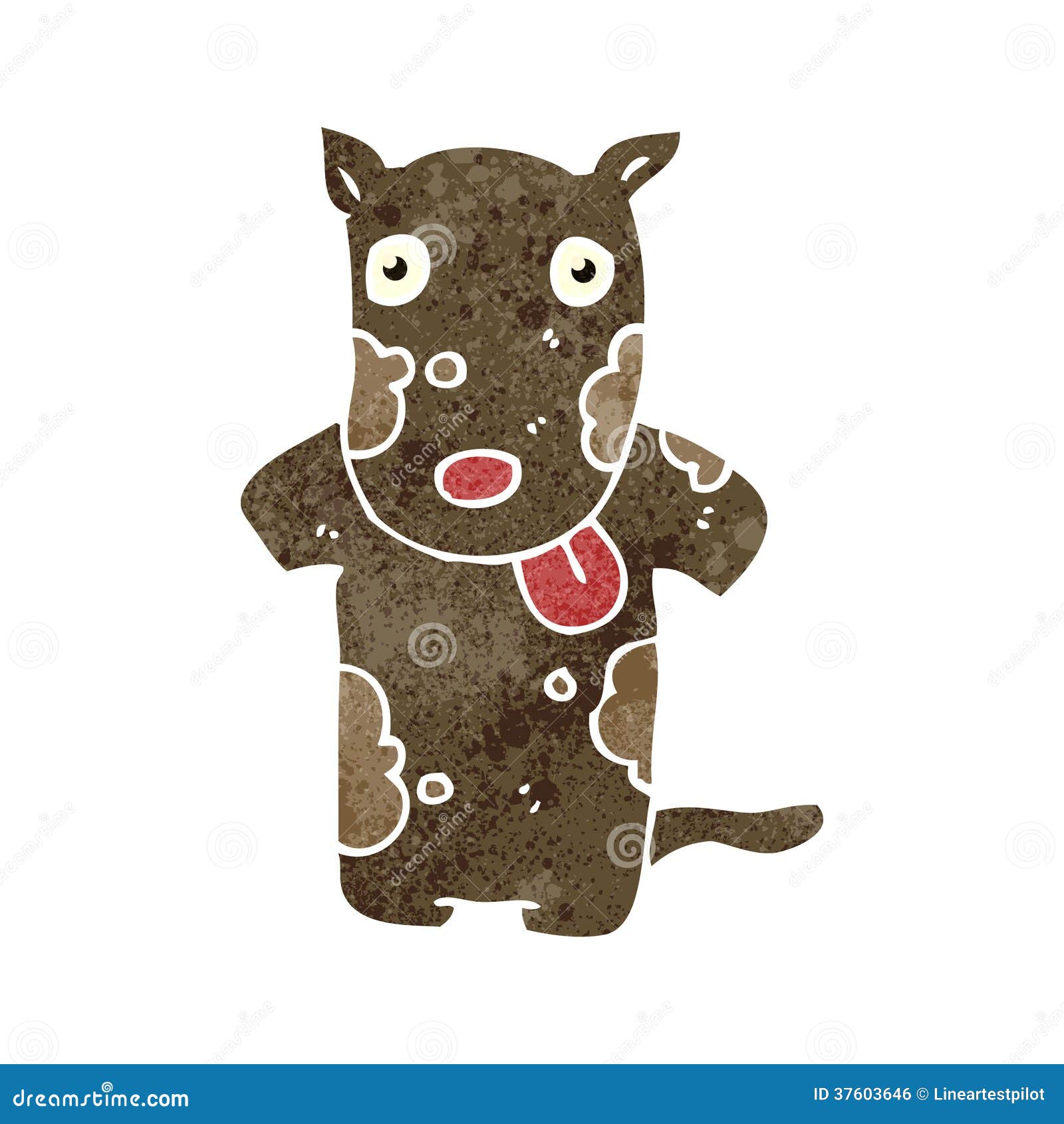 Retro cartoon dog stock illustration. Illustration of painted - 37603646