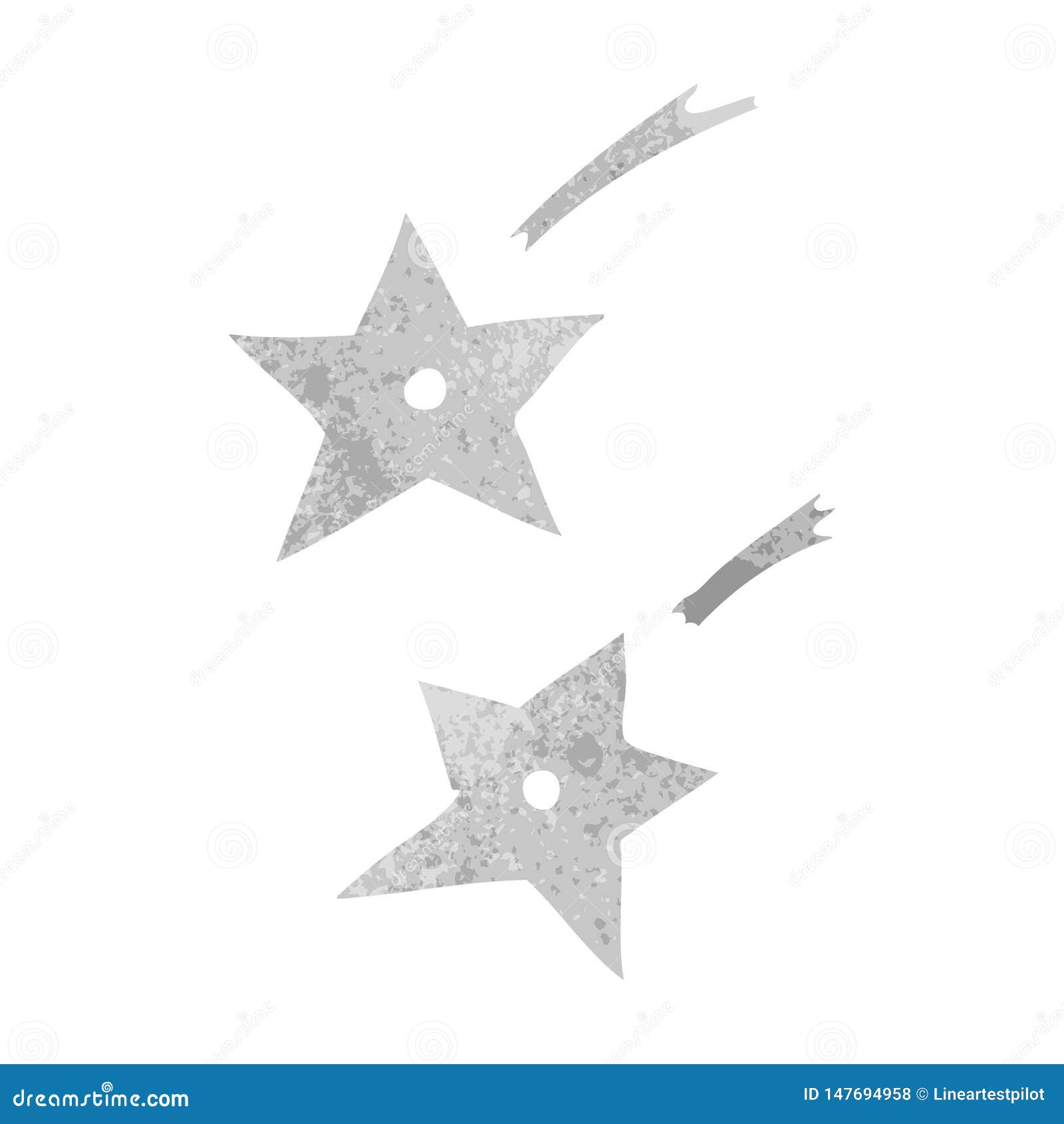 Retro Cartoon Doodle of Ninja Throwing Stars Stock Vector ...