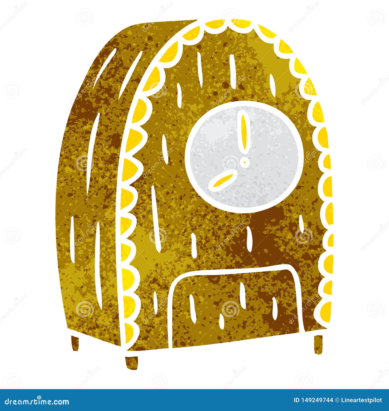 Old Fashioned Clock. Retro Old Timer Clock In Wooden Frame. Cartoon ...