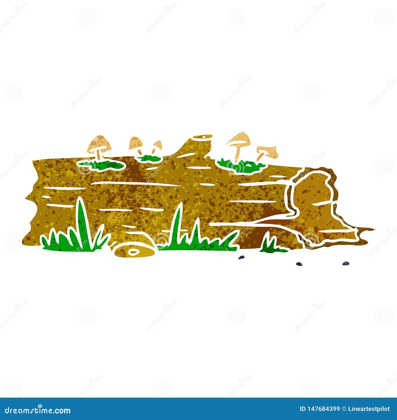 Retro Cartoon Doodle of a Tree Log Stock Vector - Illustration of ...