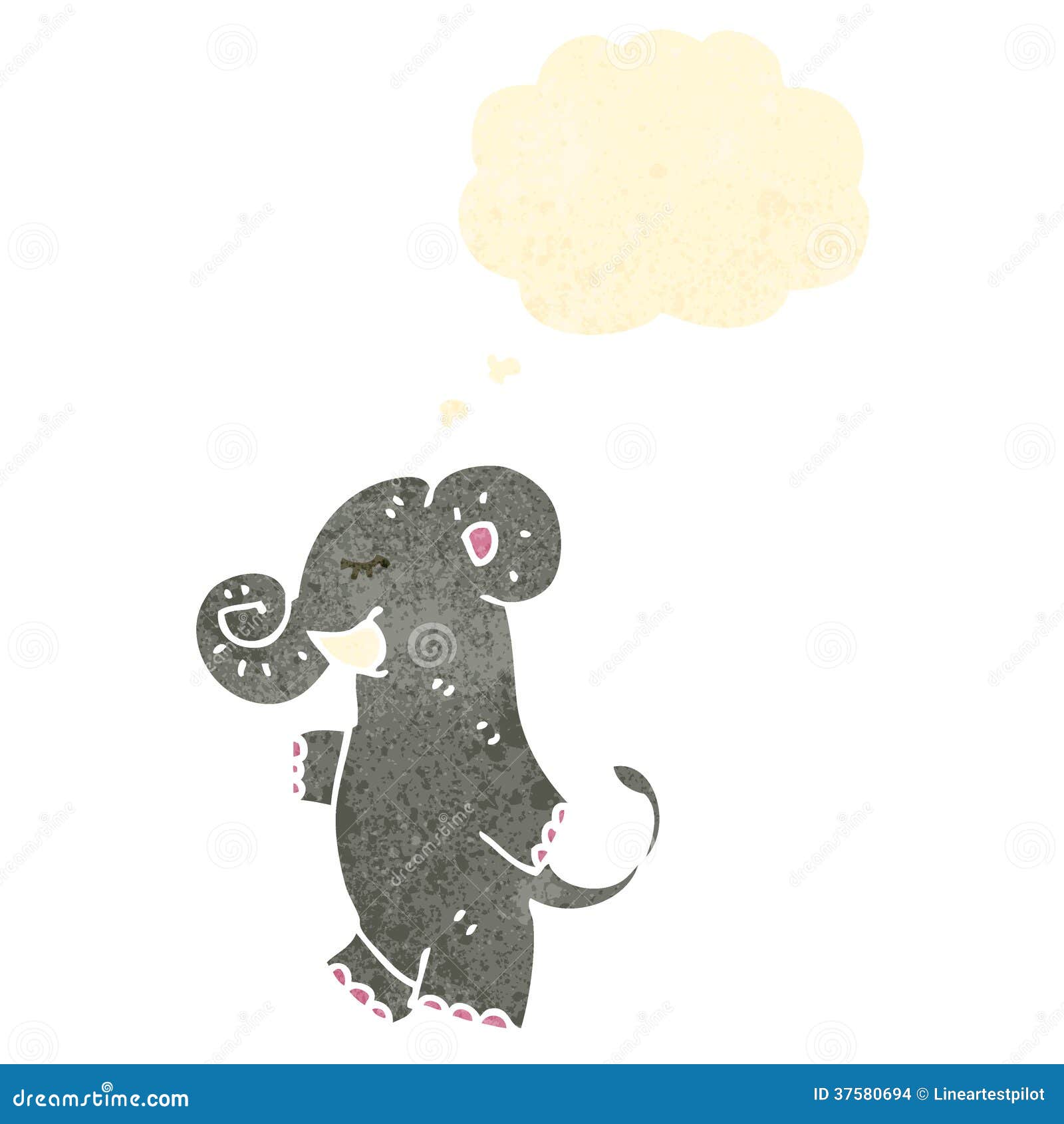 Retro Cartoon Elephant Walking Upright Stock Vector - Illustration of ...